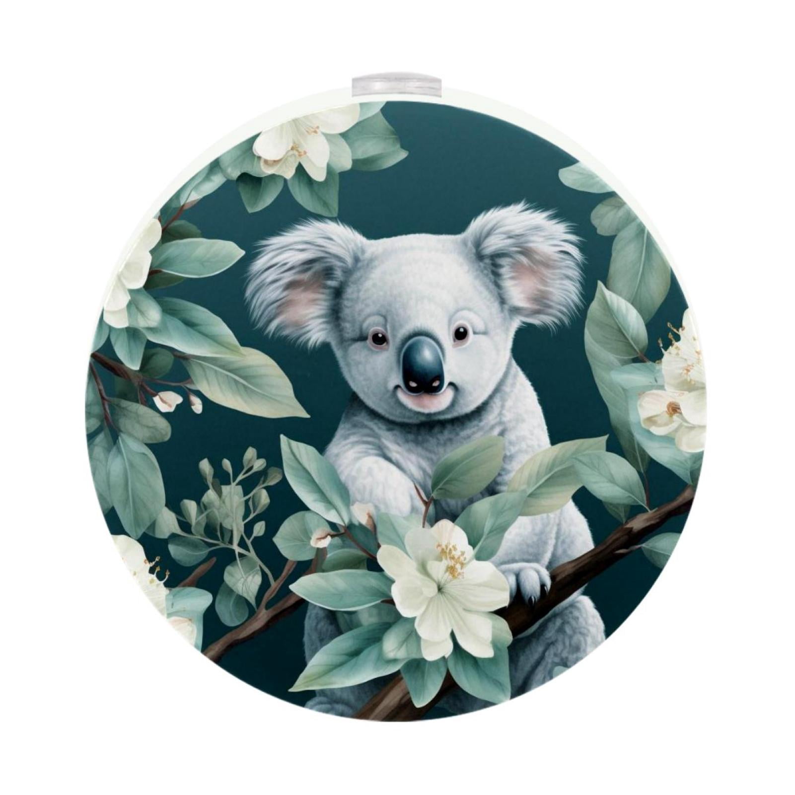 Koala LED Round Night Light-2PCS, Energy-Efficient Plug-in Ambient Lamp ...