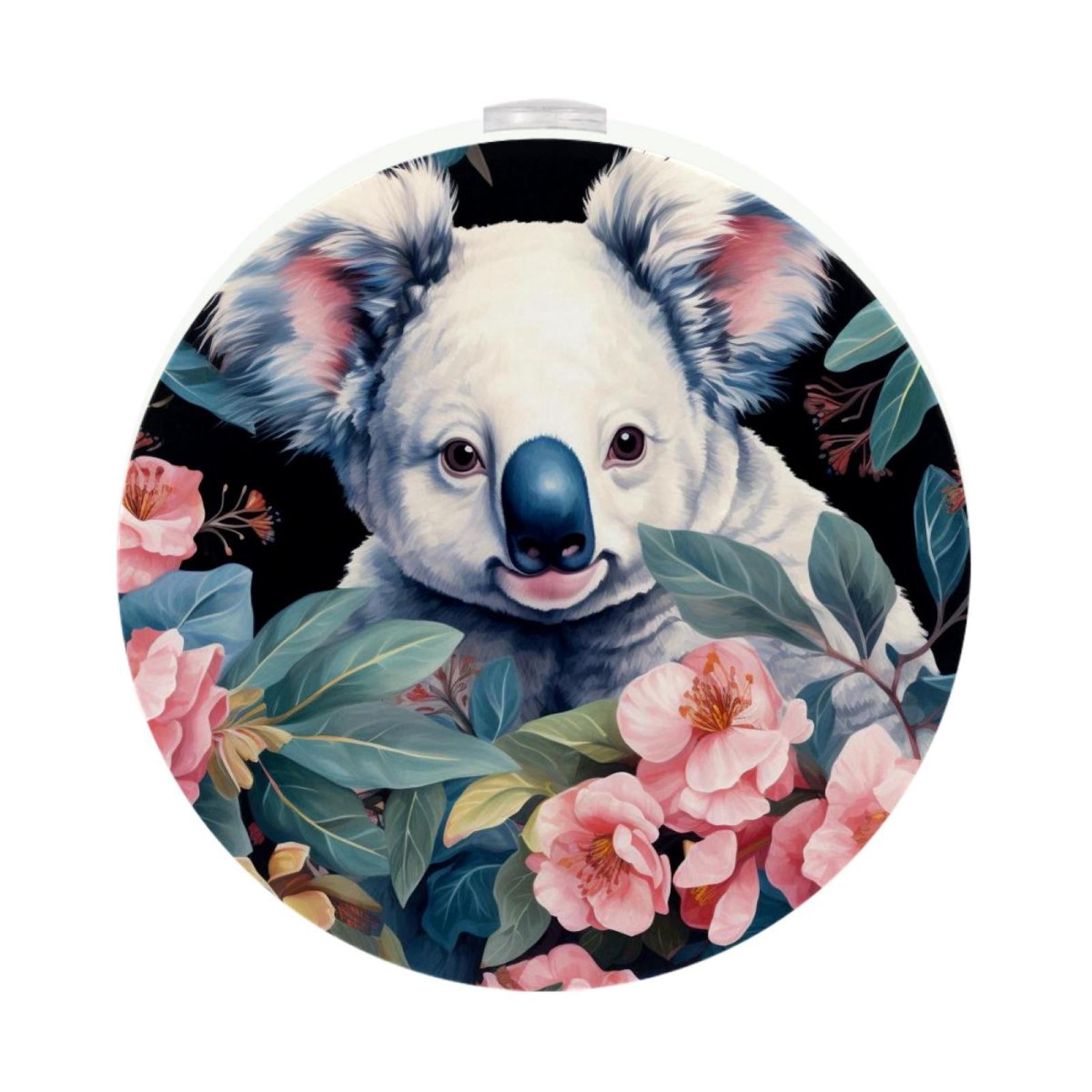 Koala LED Round Night Light-2PCS, Energy-Efficient Plug-in Ambient Lamp ...