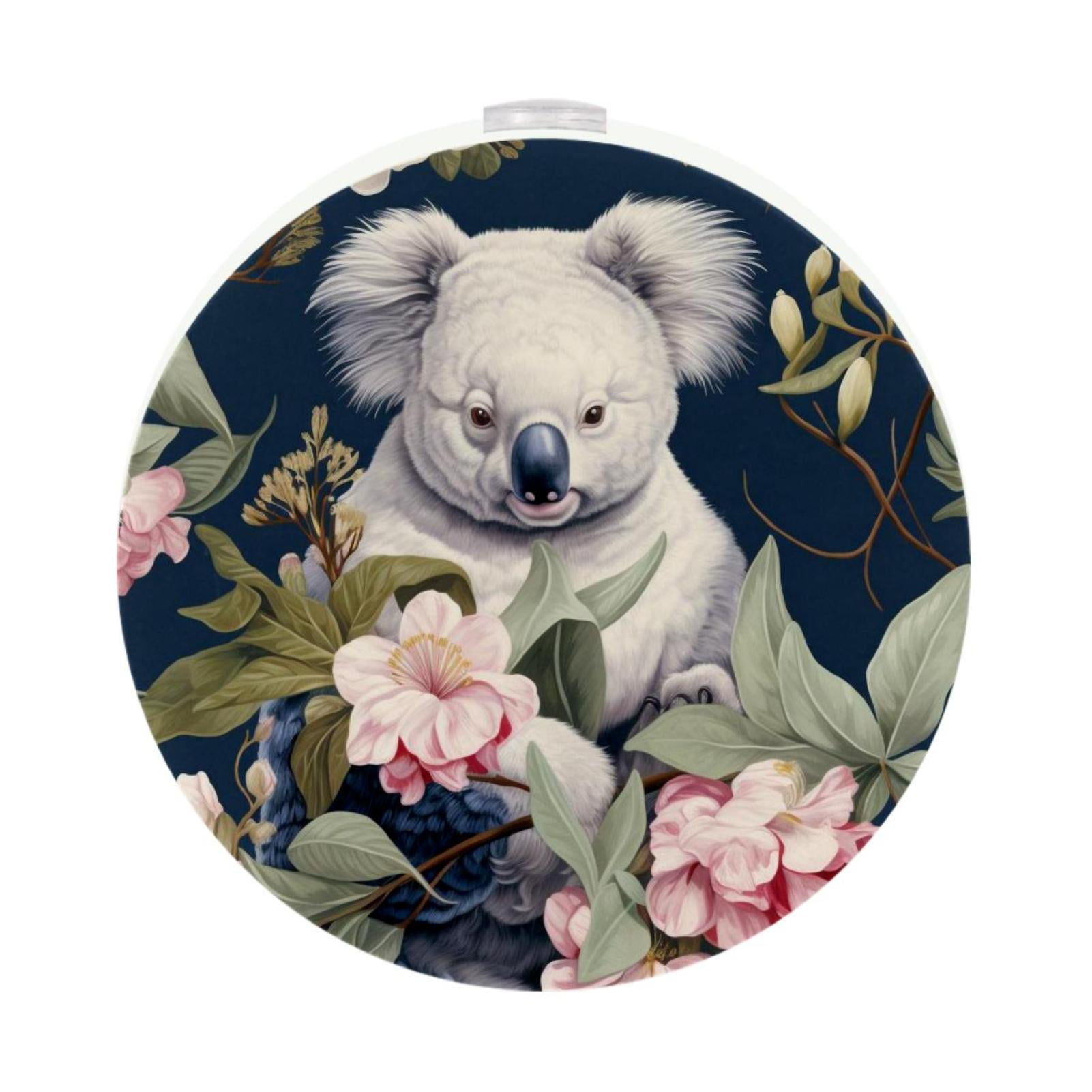 Koala LED Round Night Light-2PCS, Energy-Efficient Plug-in Ambient Lamp ...