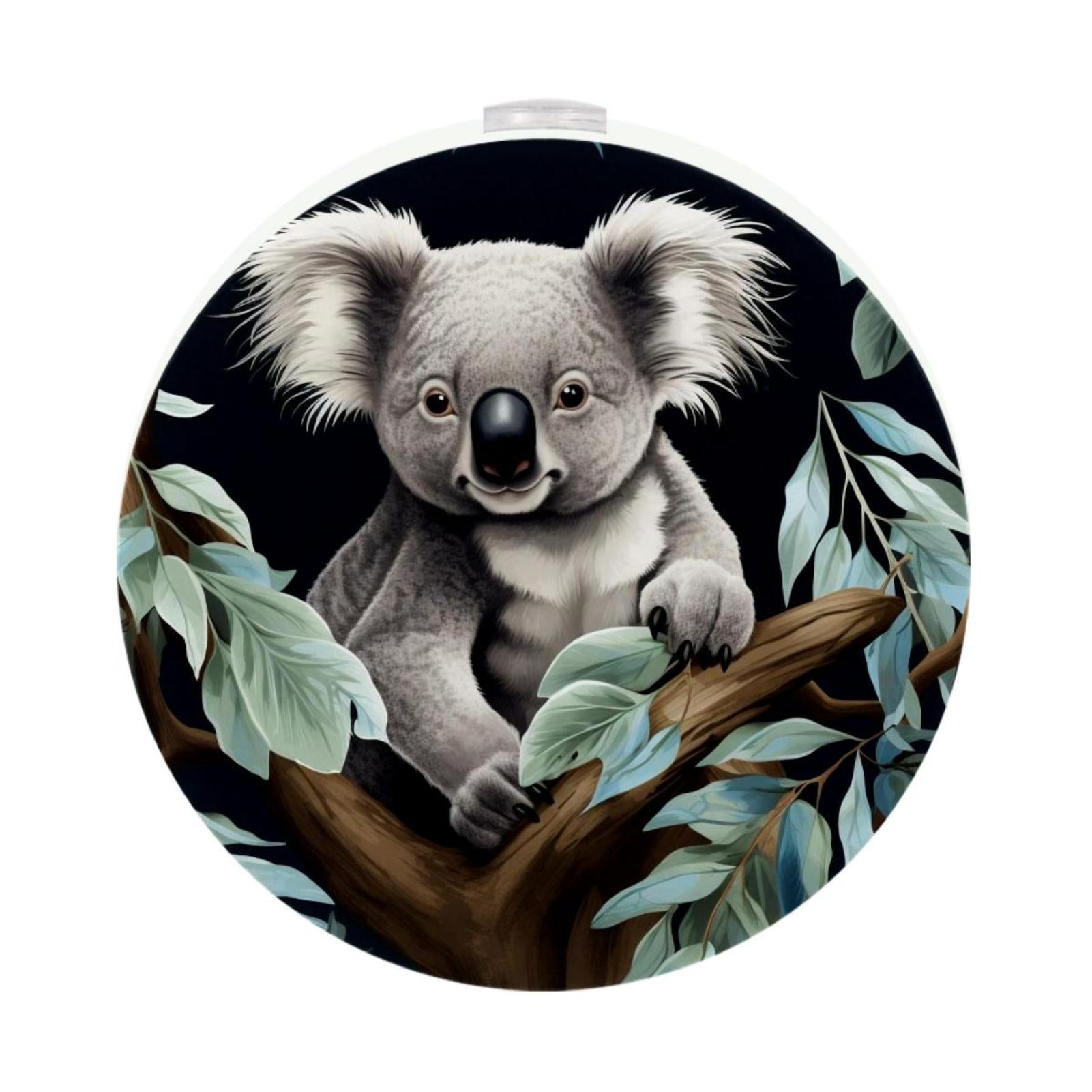 Koala LED Round Night Light-2PCS, Plug-in Dusk-to-Dawn Auto Sensor Wall ...