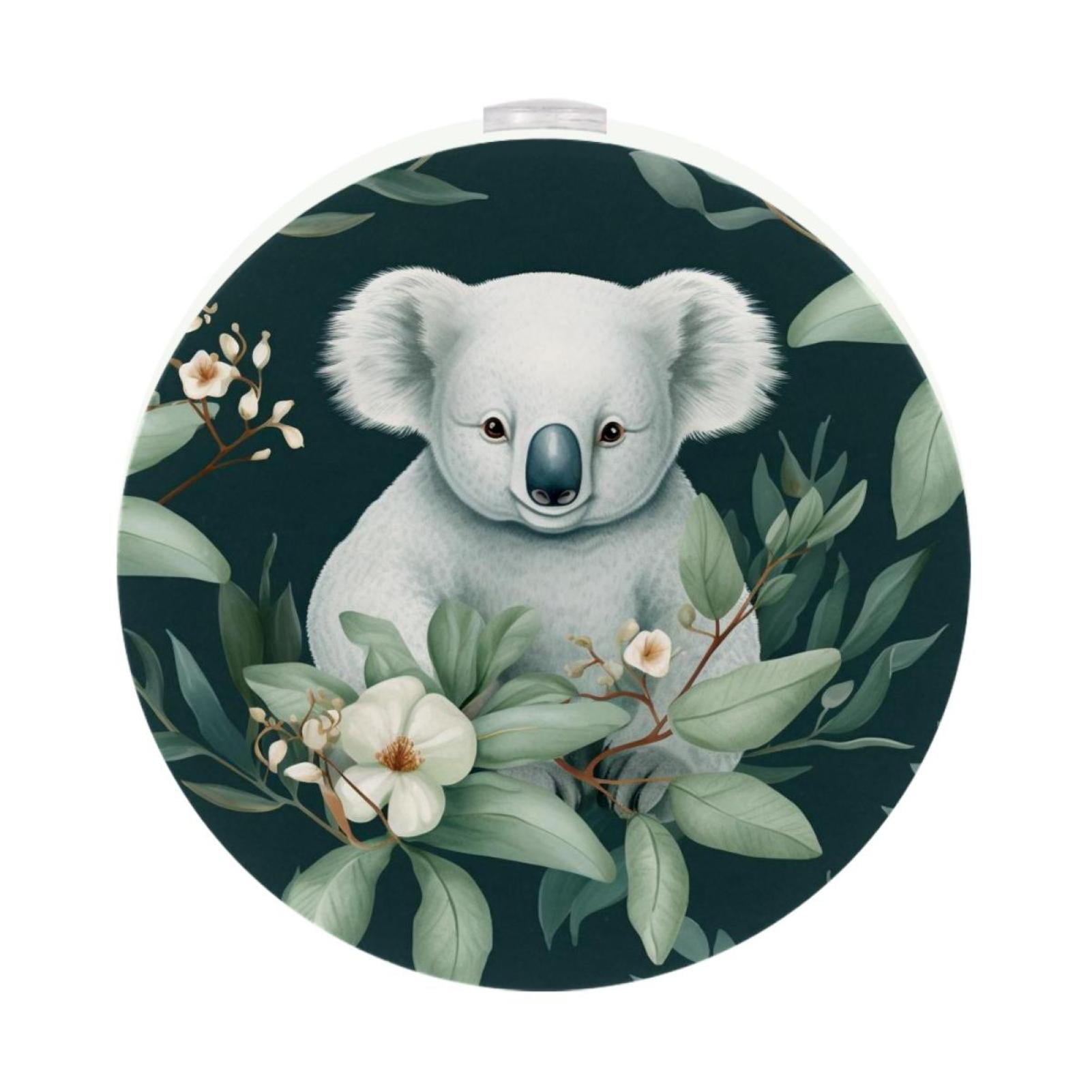 Koala LED Round Night Light-2PCS, Plug-in Dusk-to-Dawn Auto Sensor Wall ...