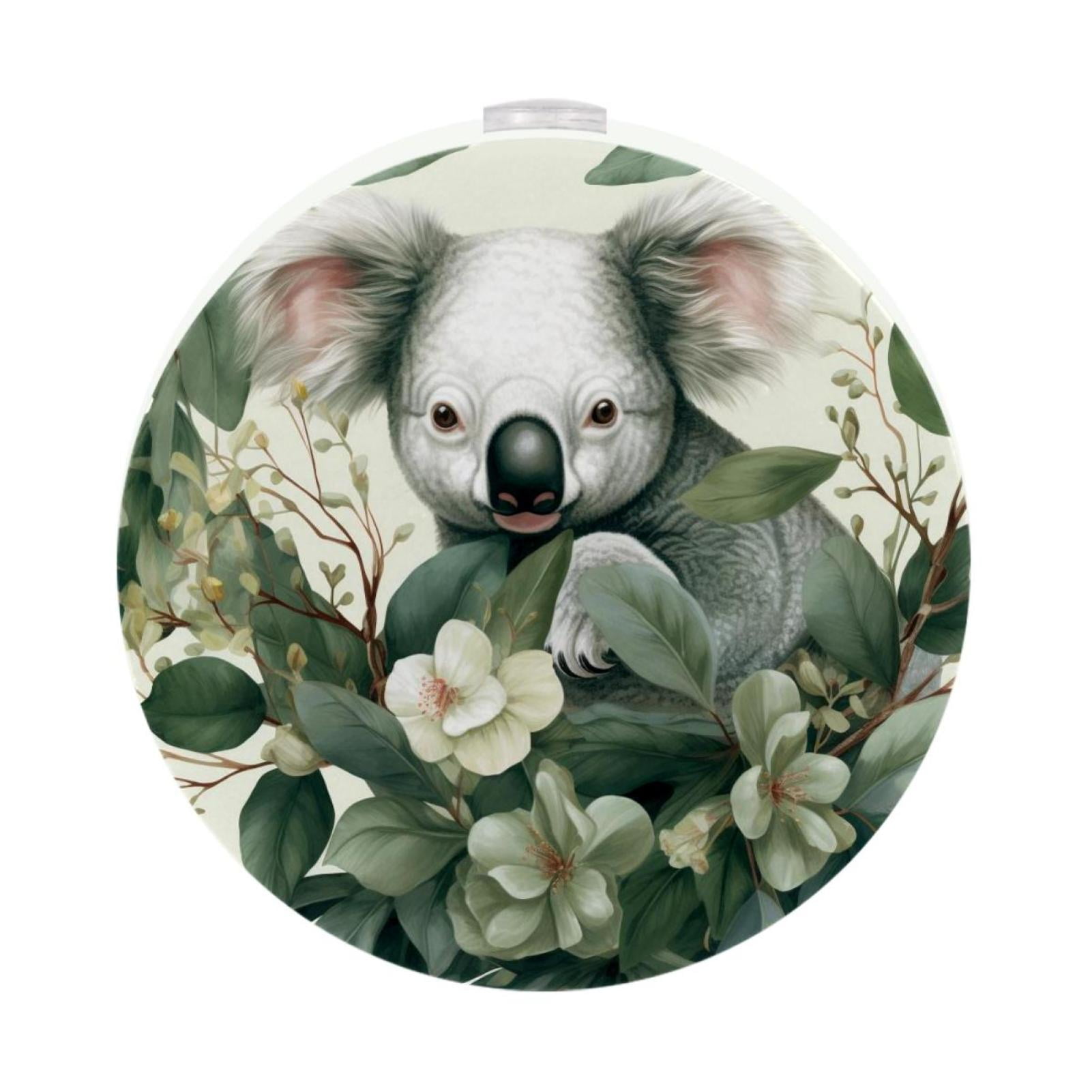 Koala LED Round Night Light-2PCS, Plug-in Dusk to Dawn Sensor Wall ...