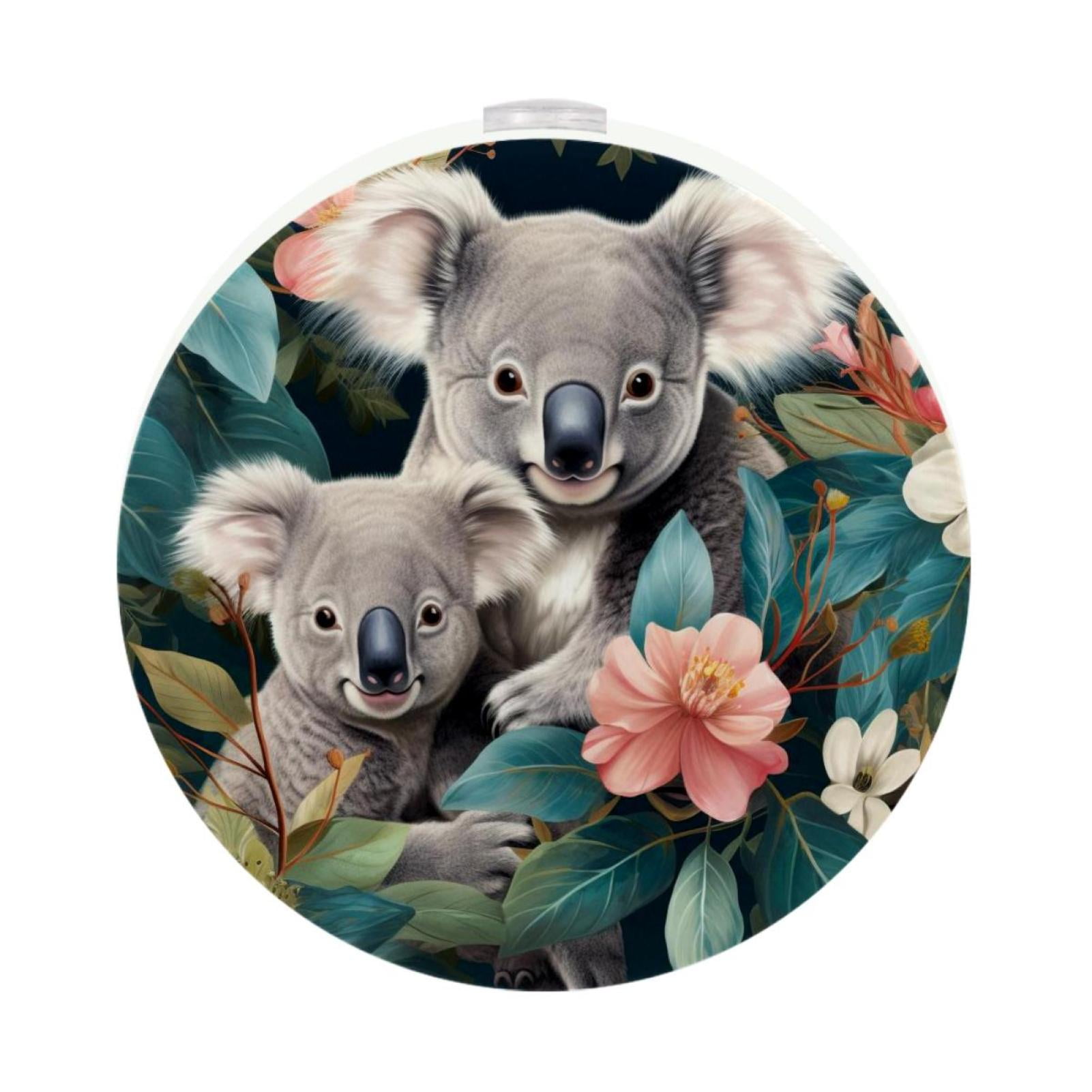 Koala LED Round Night Light-2PCS, Plug-in Dusk to Dawn Sensor Wall ...