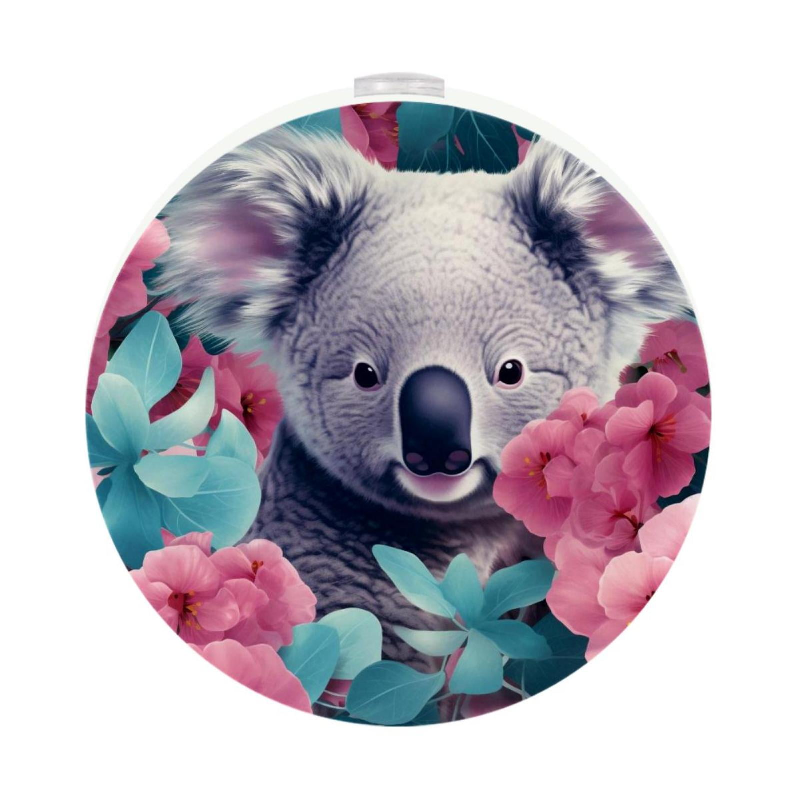 Koala LED Round Night Light-2PCS, Plug-in Mini Wall Socket Soft White ...