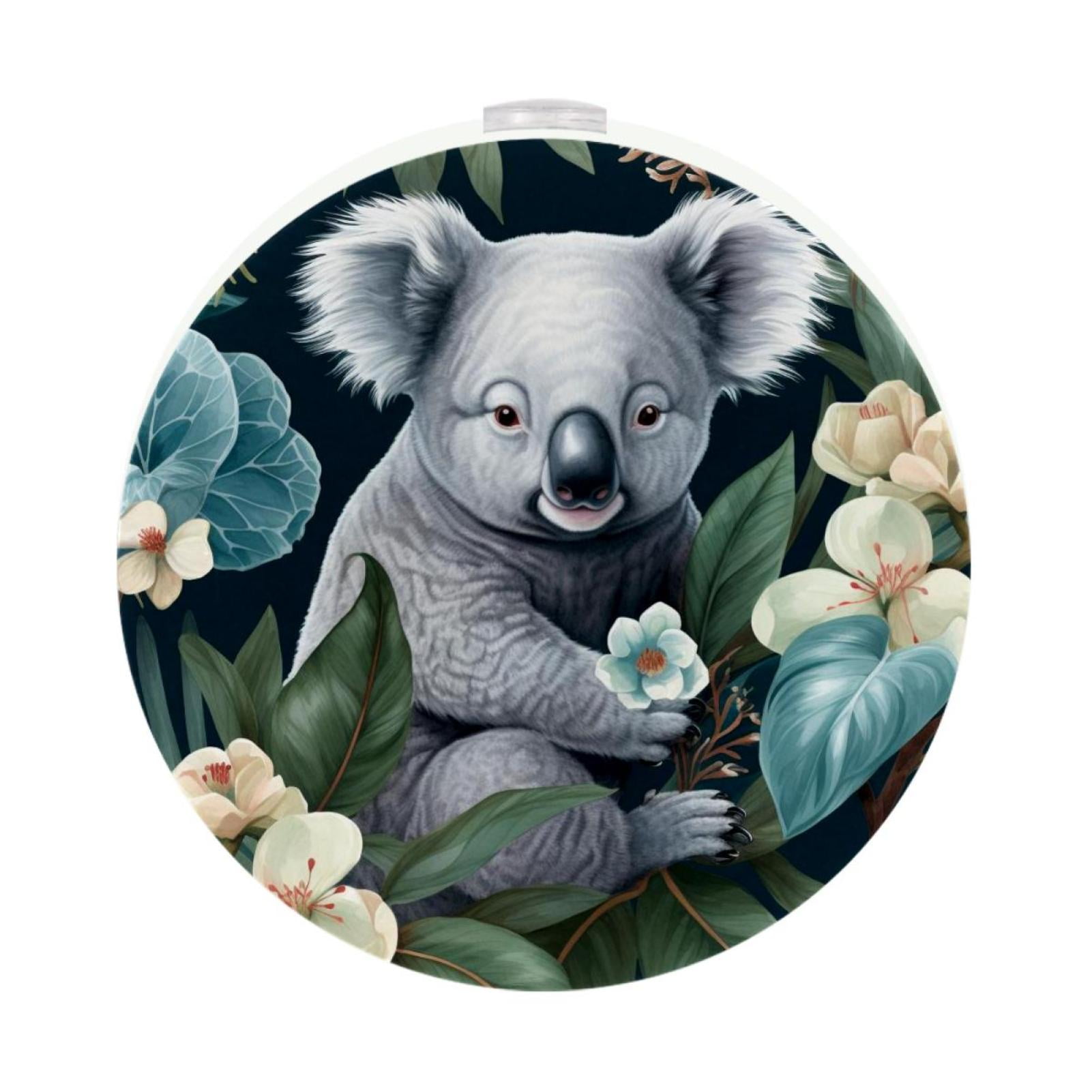 Koala LED Round Night Light-2PCS, Plug-in Mini Wall Socket Soft White ...