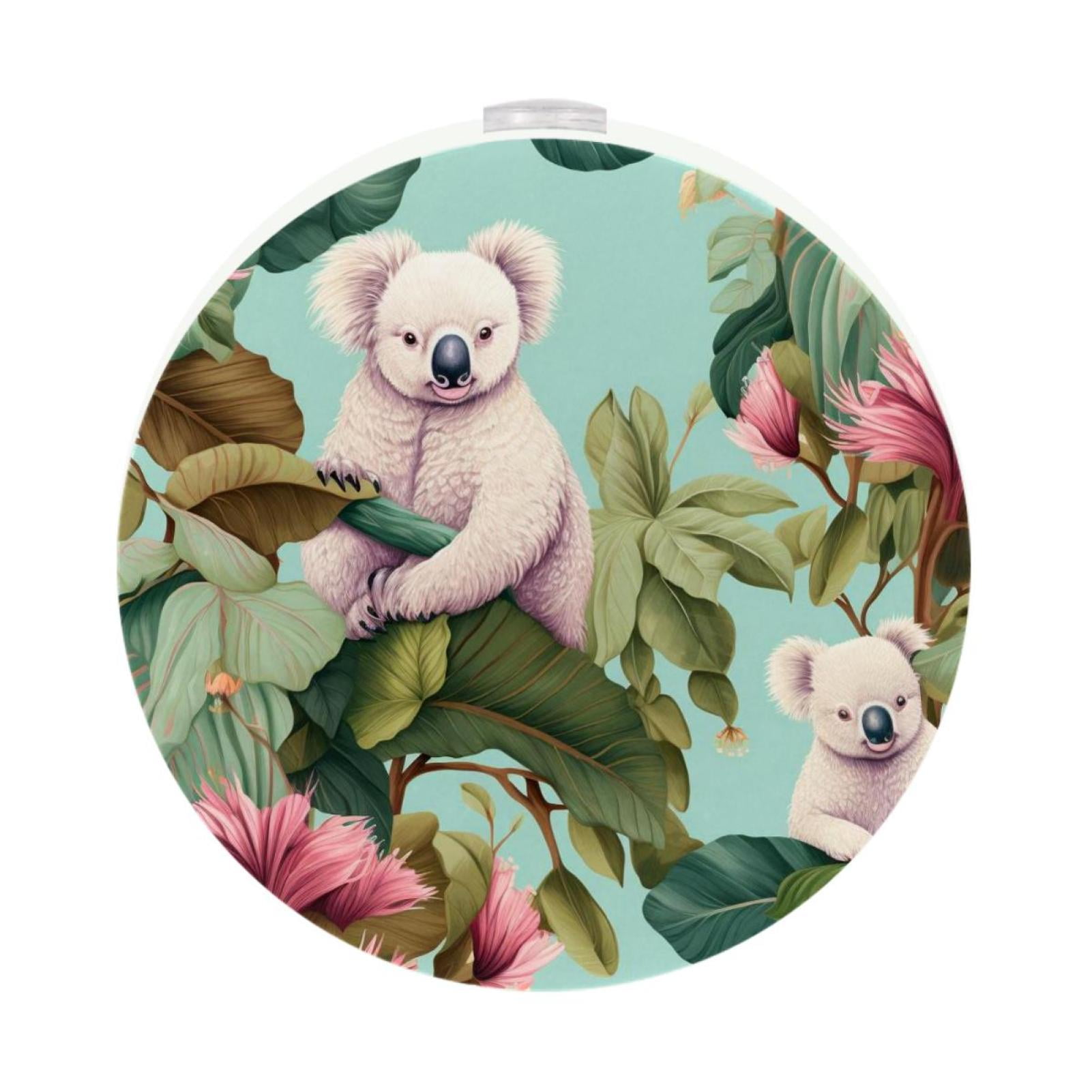 Koala LED Round Night Light-2PCS, Plug-in Wall Nightlight with Dusk-to ...