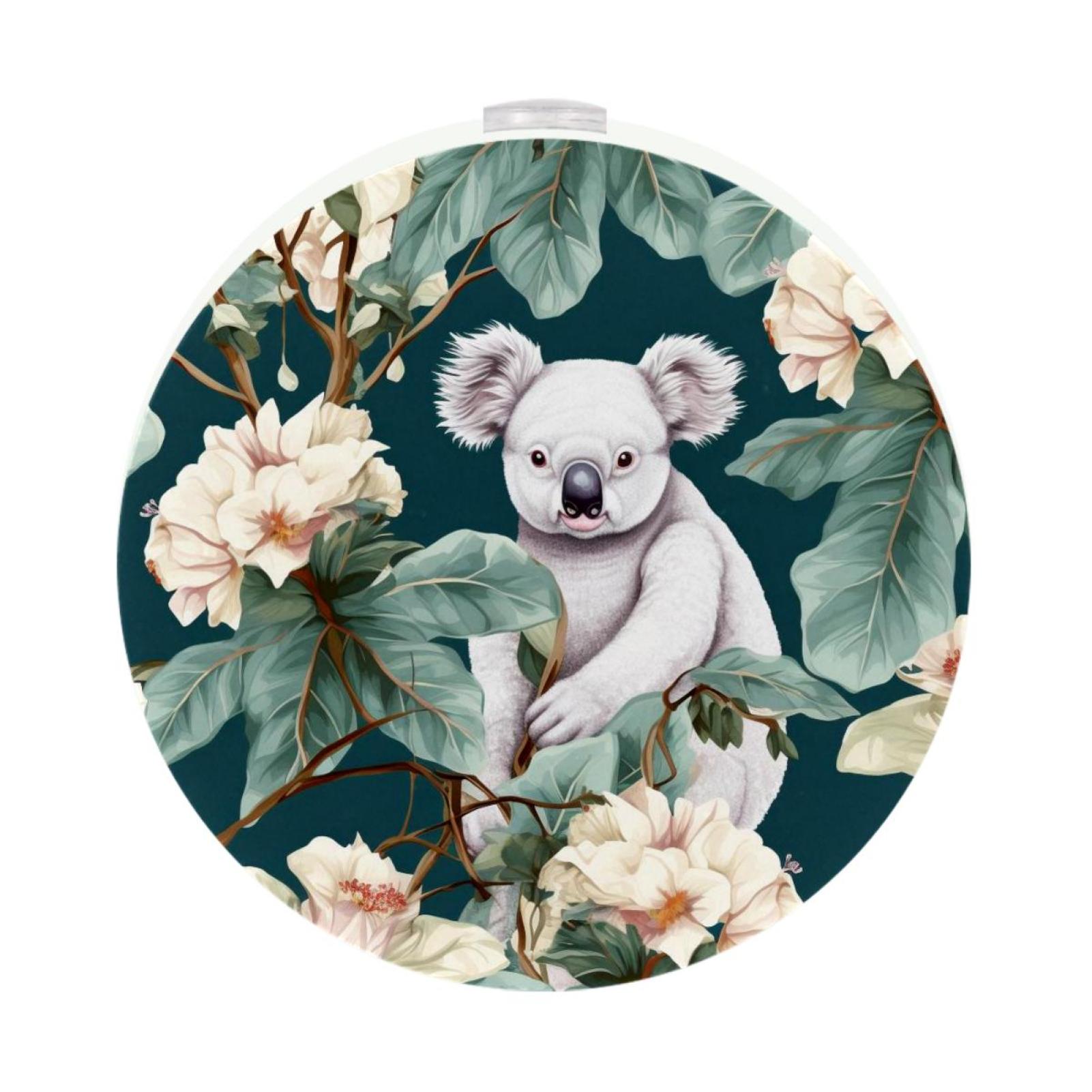 Koala LED Round Night Light-2PCS for Nursery and Bedroom, Plug-in Dusk ...