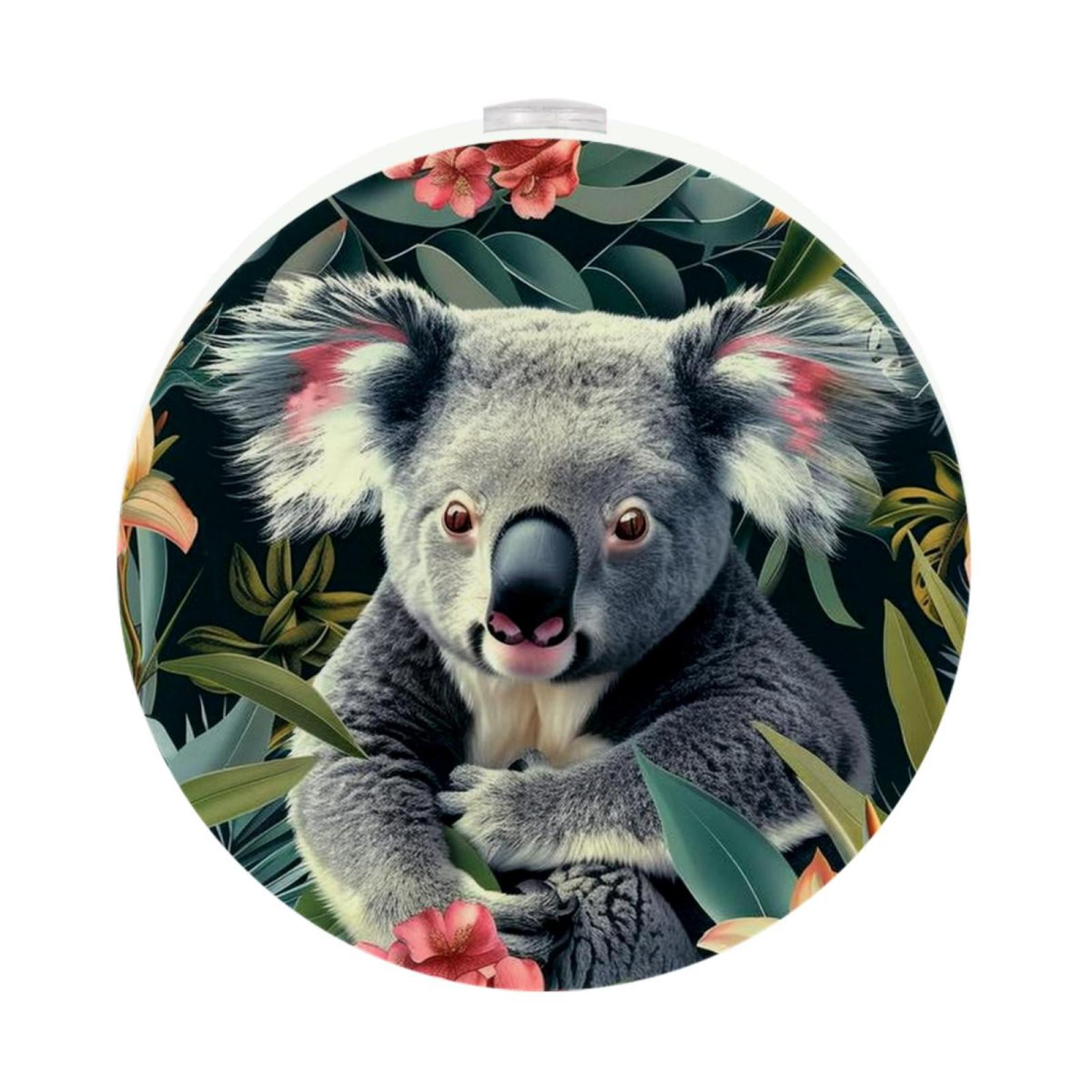 Koala LED Round Night Light- Set of 2, Portable Rechargeable Mini ...