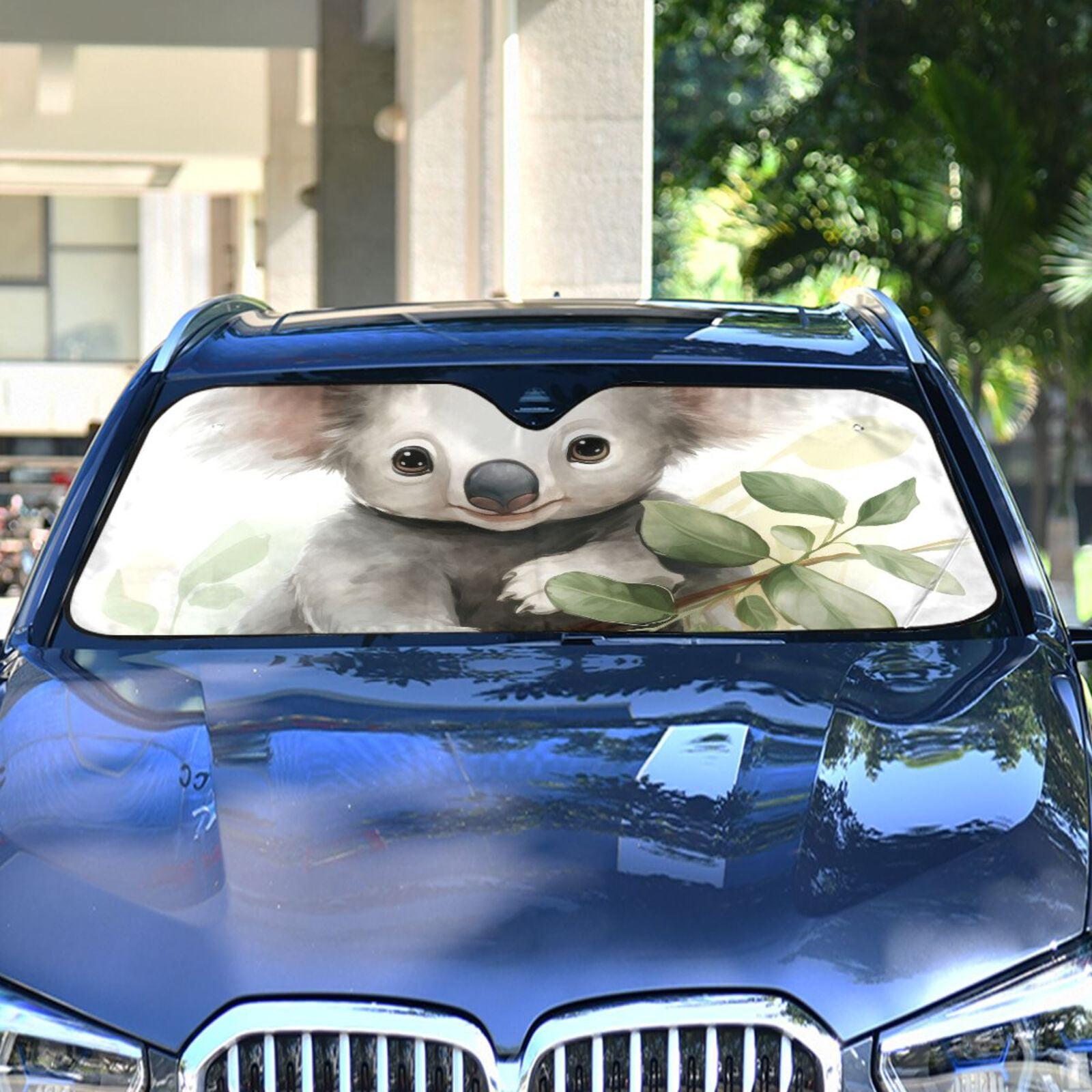 Koala Leaves Gray Automotive Front Car Windshield Sun Shade Reflector ...