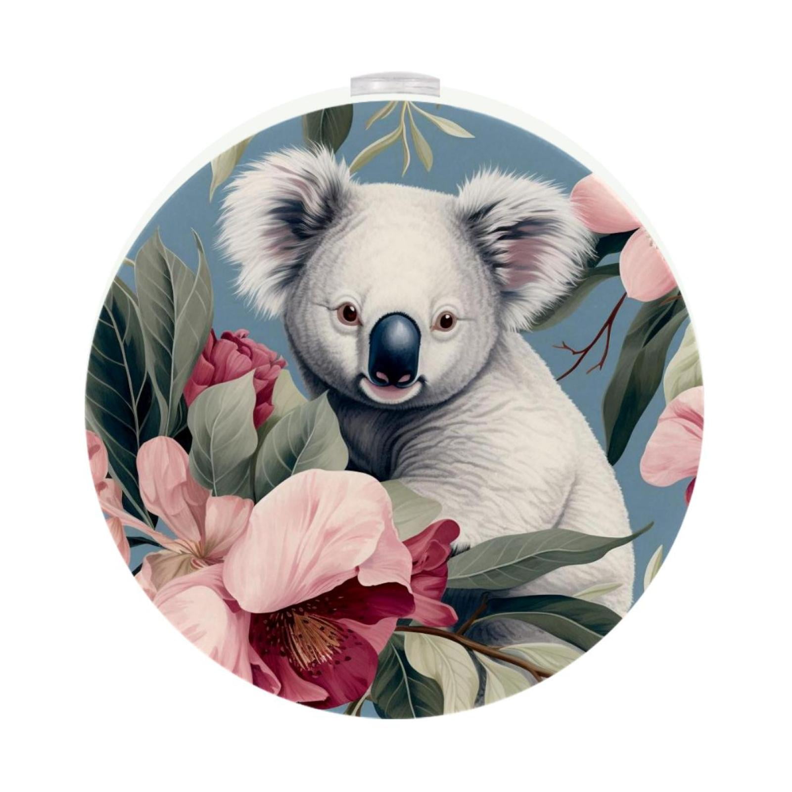 Koala Led Round Night Light-2pcs, Dimmable Plug-in Mini Wall Lamp with ...