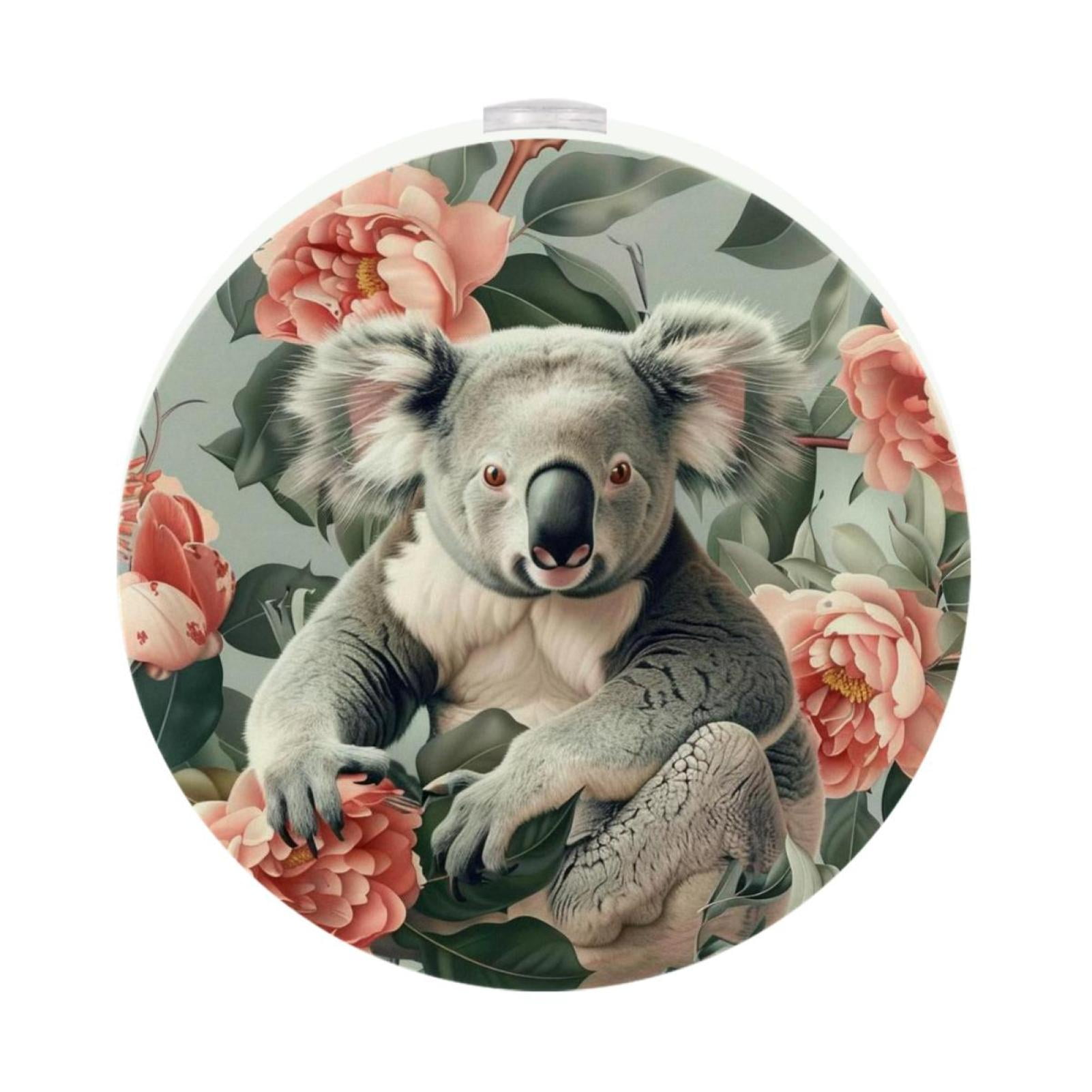 Koala Led Round Night Light-2pcs, Dimmable Plug-in Mini Wall Lamp with ...