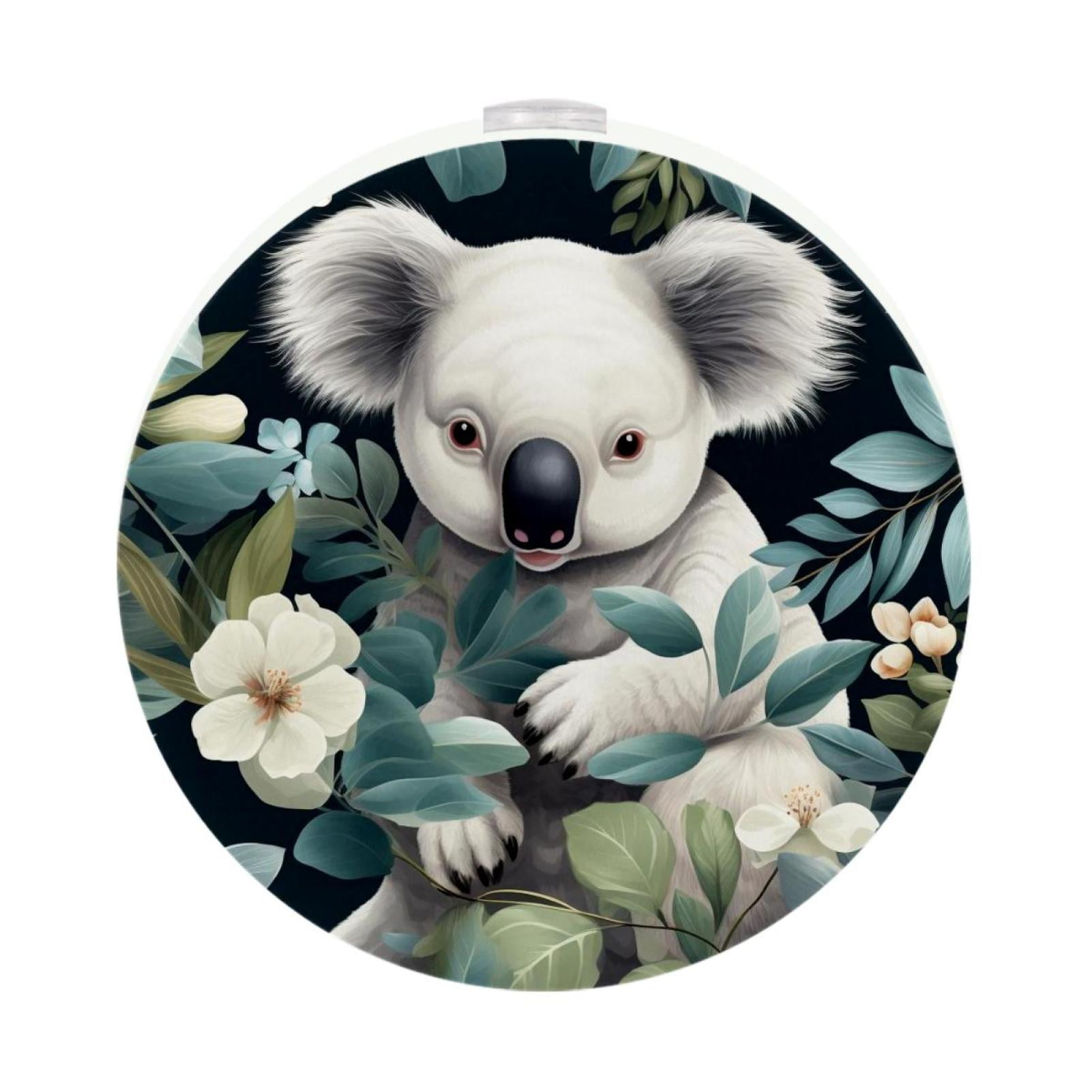 Koala Led Round Night Light-2pcs, Gentle Glow Plug in Wall Lamp for ...