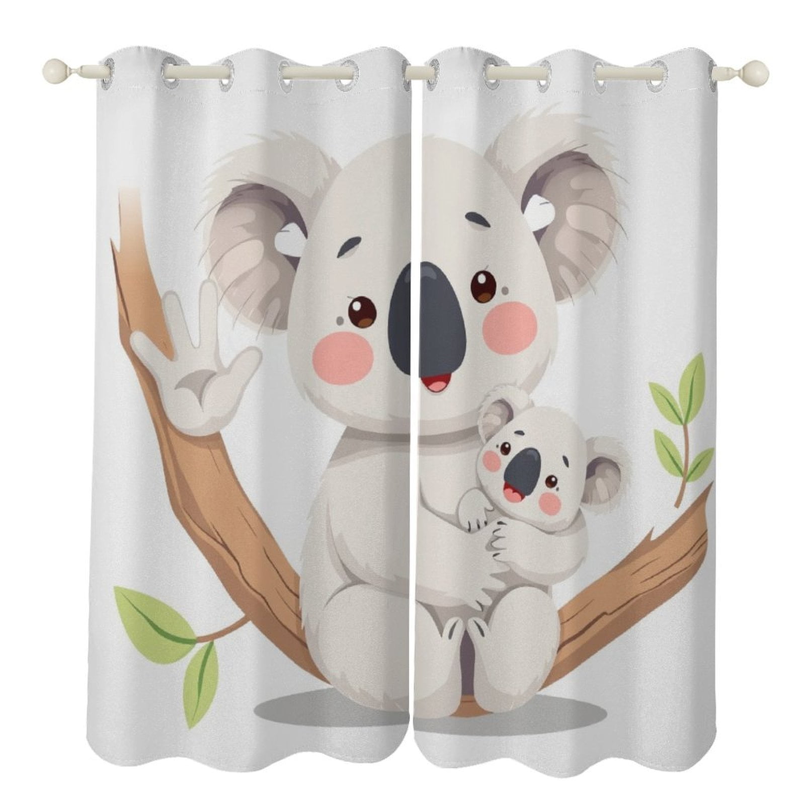 Koala Love Hug Tree Curtains Outdoor Decor Curtain Panels With Grommets ...