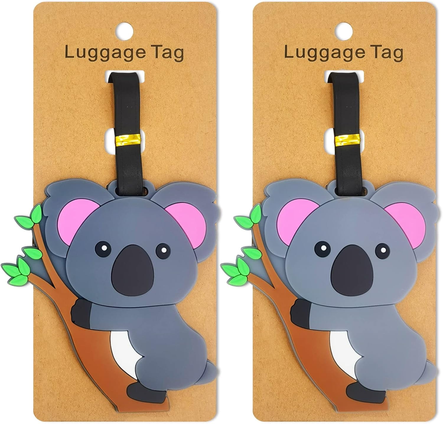 Koala Luggage Tags for Suitcases 2-Pack Cute Silicone Luggage Tag with ...