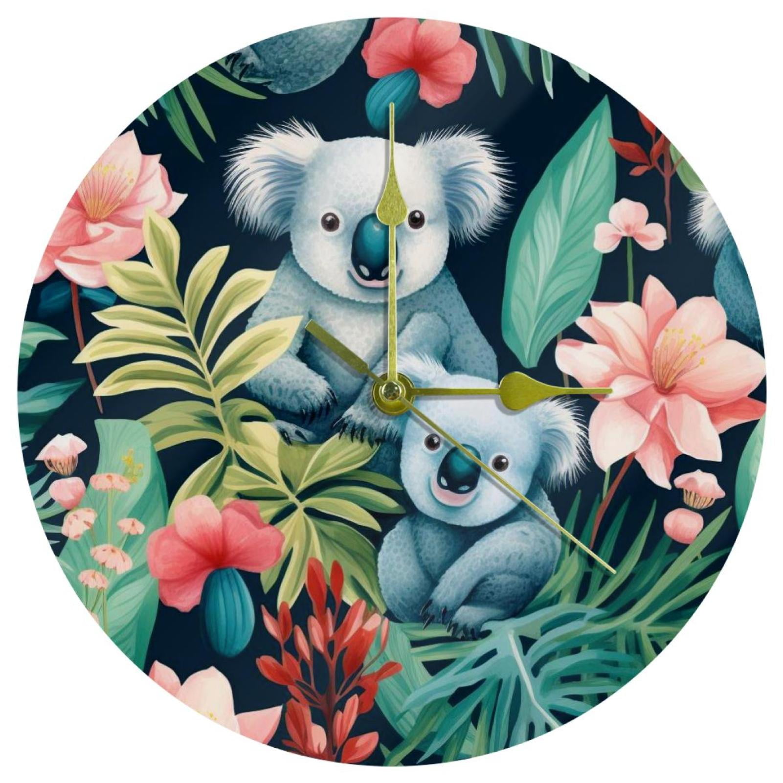 Koala Modern Round Acrylic Wall Clock 9.8 Inches Silent Non Ticking ...