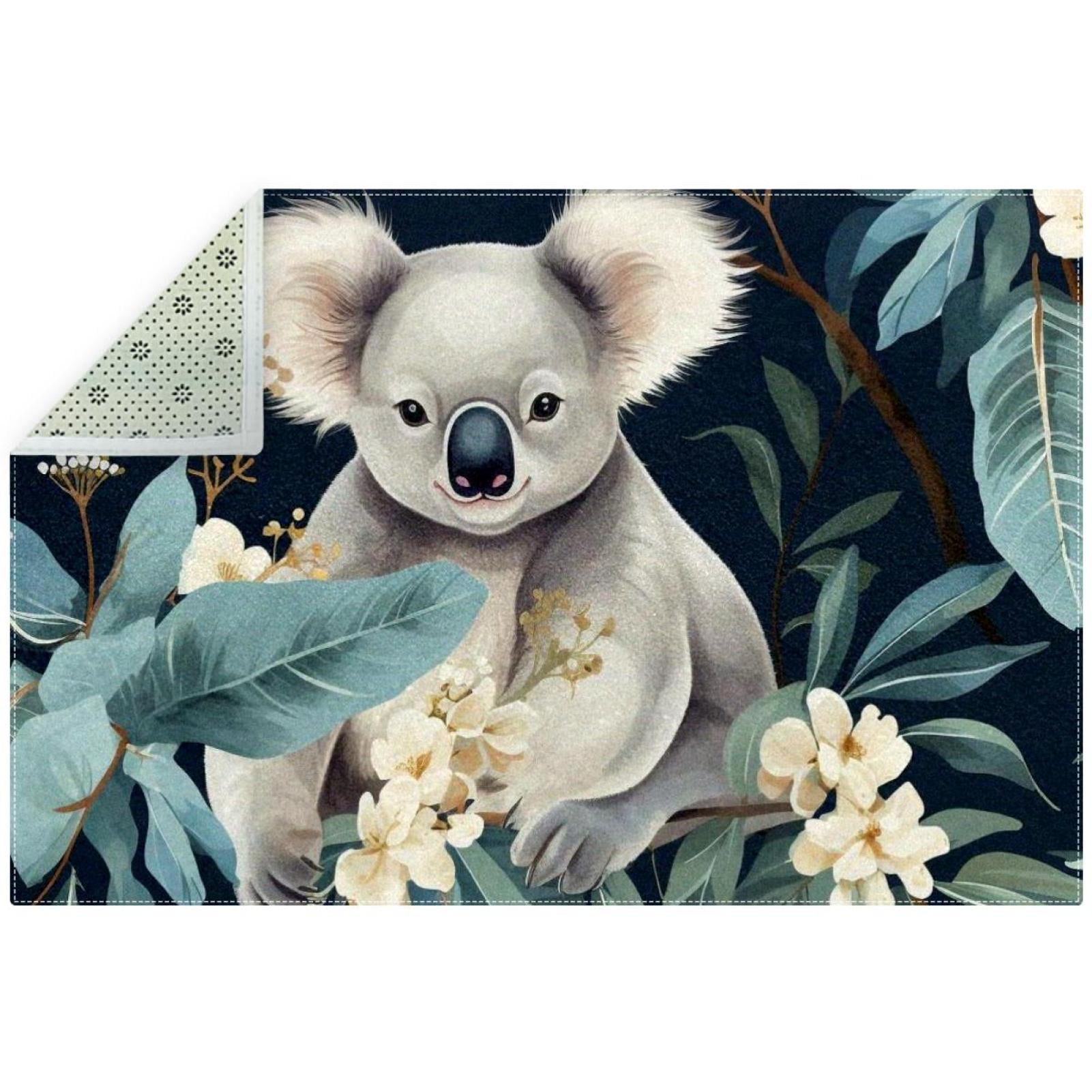 Koala Office Mat with Right-Angle Design - Polyester Floor Mat for ...