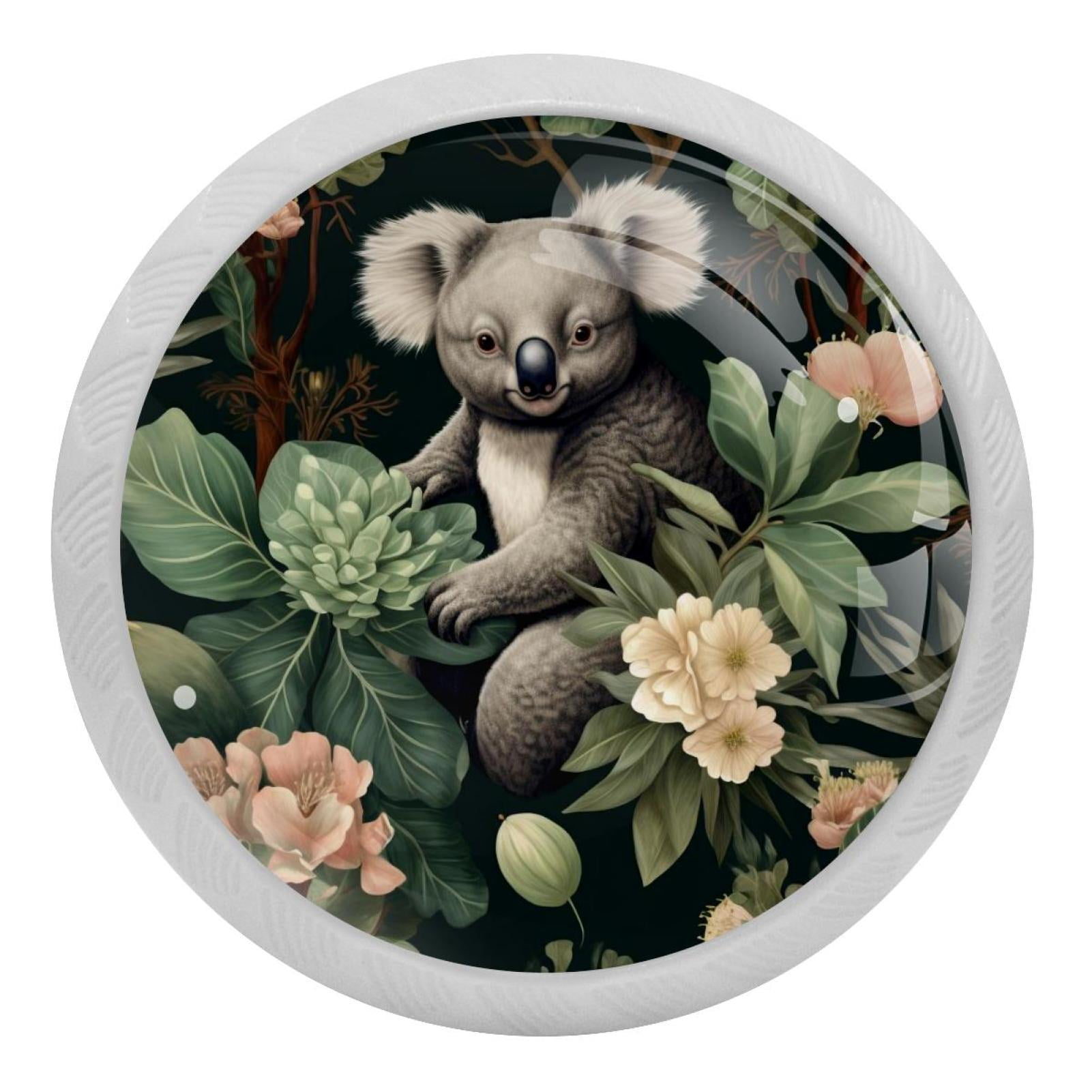 Koala Pattern 4PCS Cabinet Knobs Pulls Fluorescent Drawer Handle ...