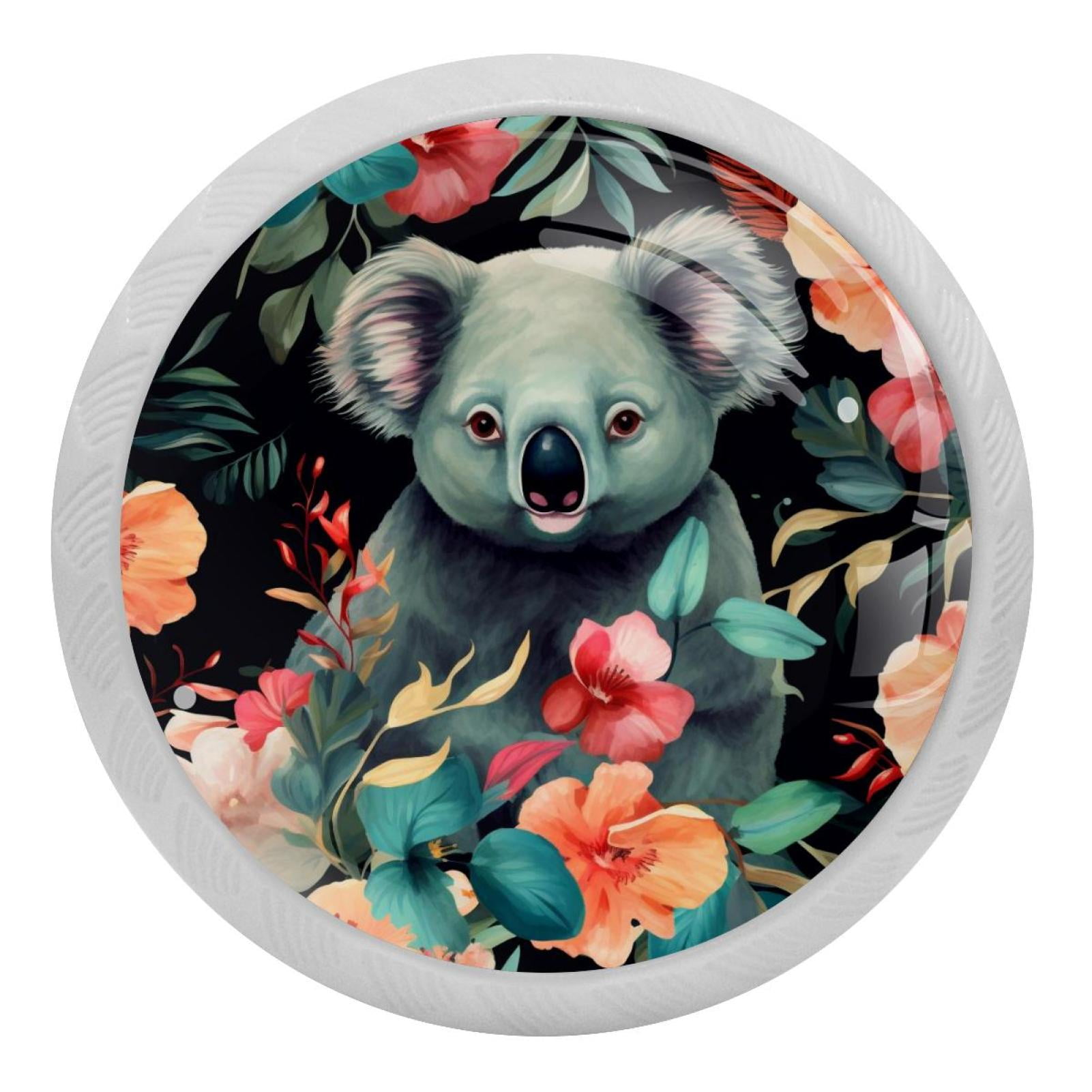 Koala Pattern 4PCS Cabinet Knobs Pulls Fluorescent Drawer Handle ...
