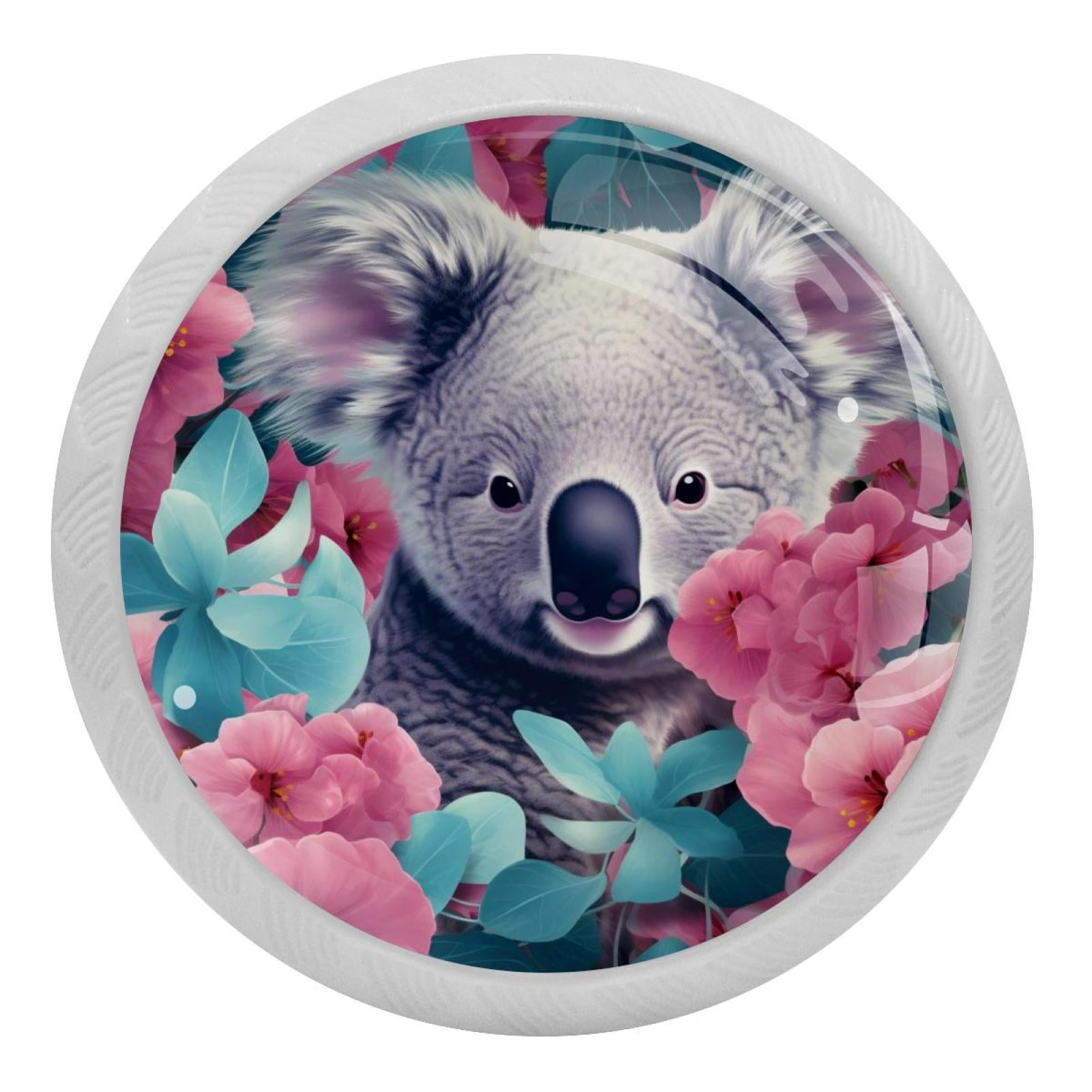 Koala Pattern 4PCS Cabinet Knobs Pulls Fluorescent Drawer Handle ...