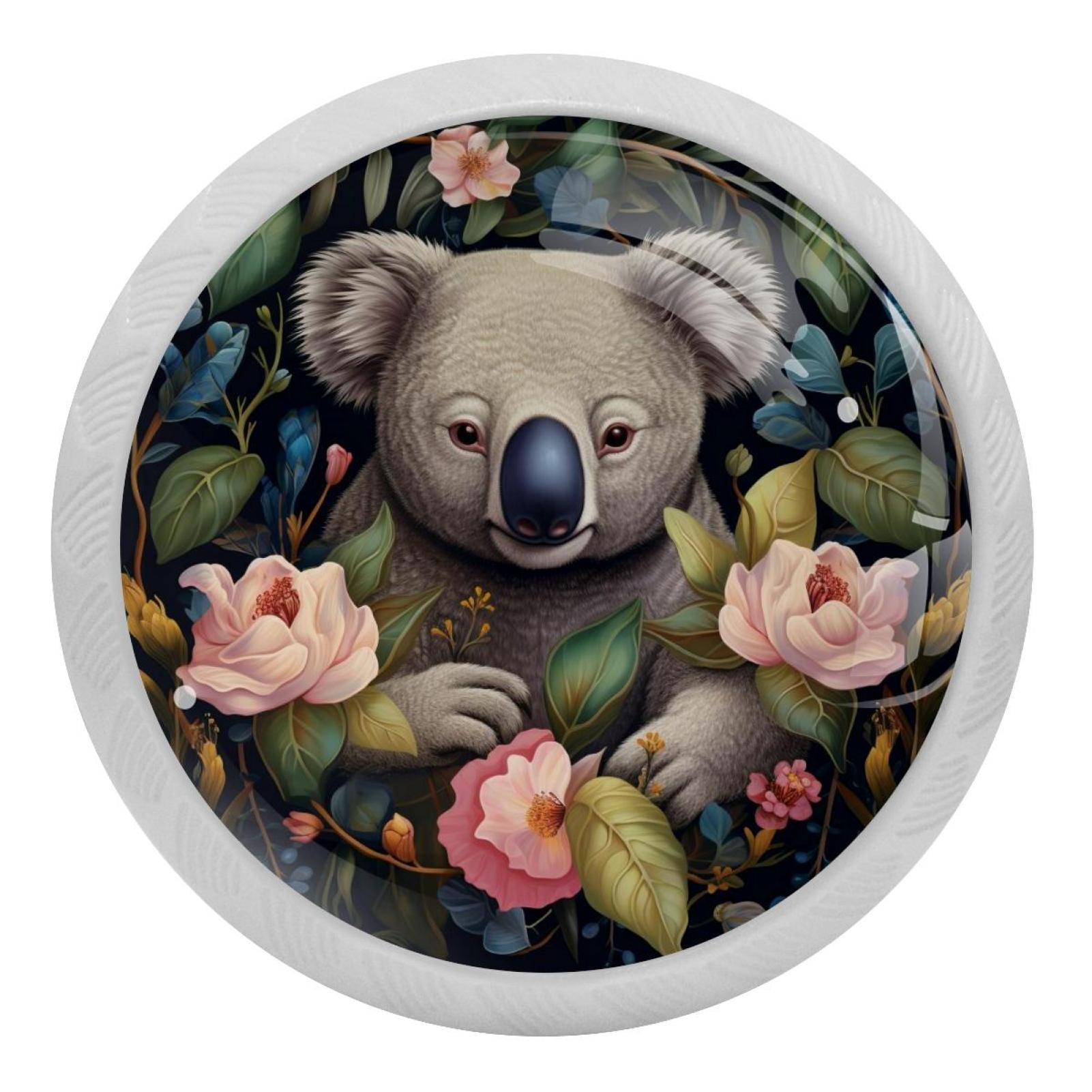 Koala Pattern 4PCS Cabinet Knobs Pulls Fluorescent Drawer Handle ...