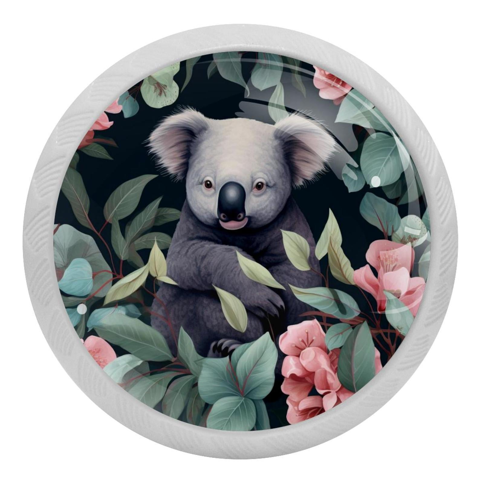 Koala Pattern 4PCS Cabinet Knobs Pulls Fluorescent Drawer Handle ...