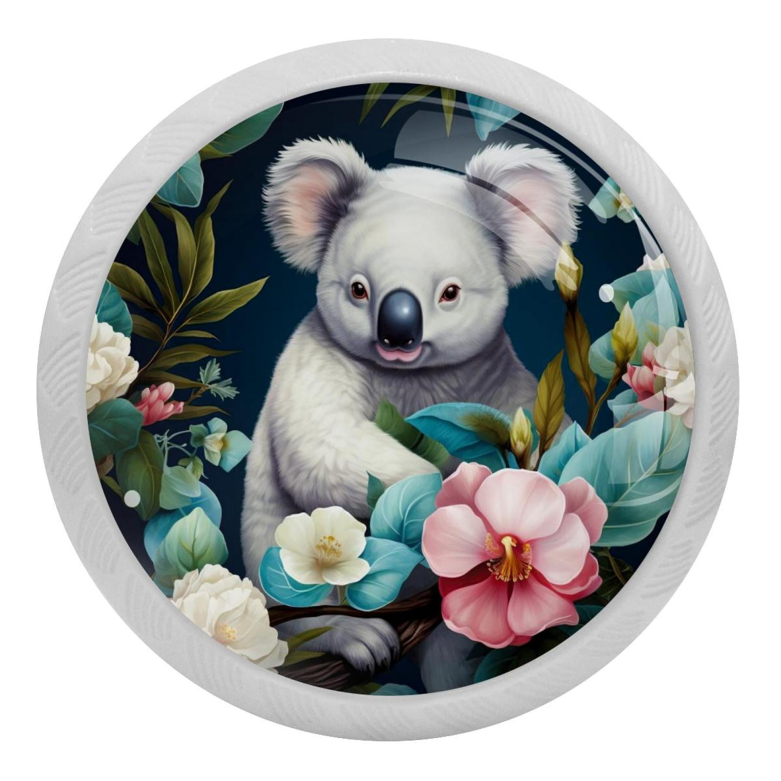 Koala Pattern 4PCS Cabinet Knobs Pulls Fluorescent Drawer Handle ...