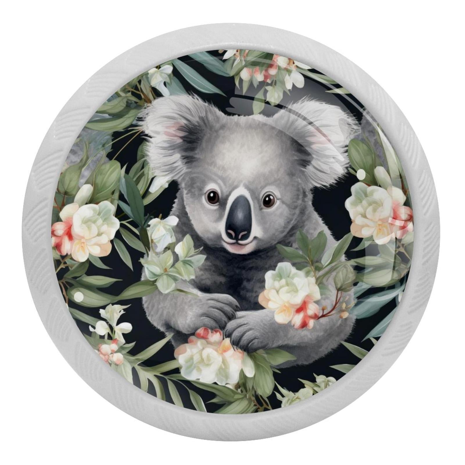 Koala Pattern 4PCS Cabinet Knobs Pulls Fluorescent Drawer Handle ...