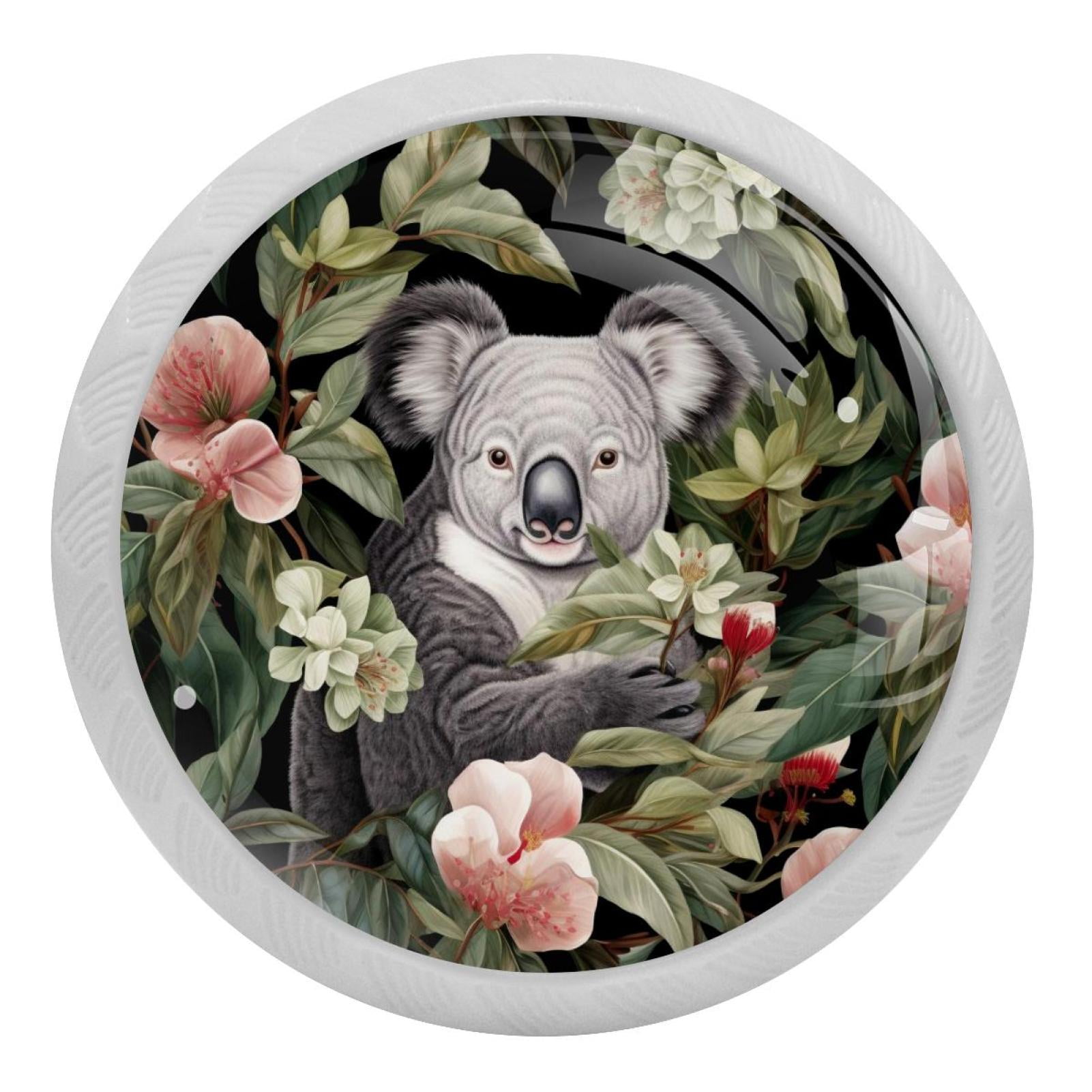 Koala Pattern 4PCS Cabinet Knobs Pulls Fluorescent Drawer Handle ...