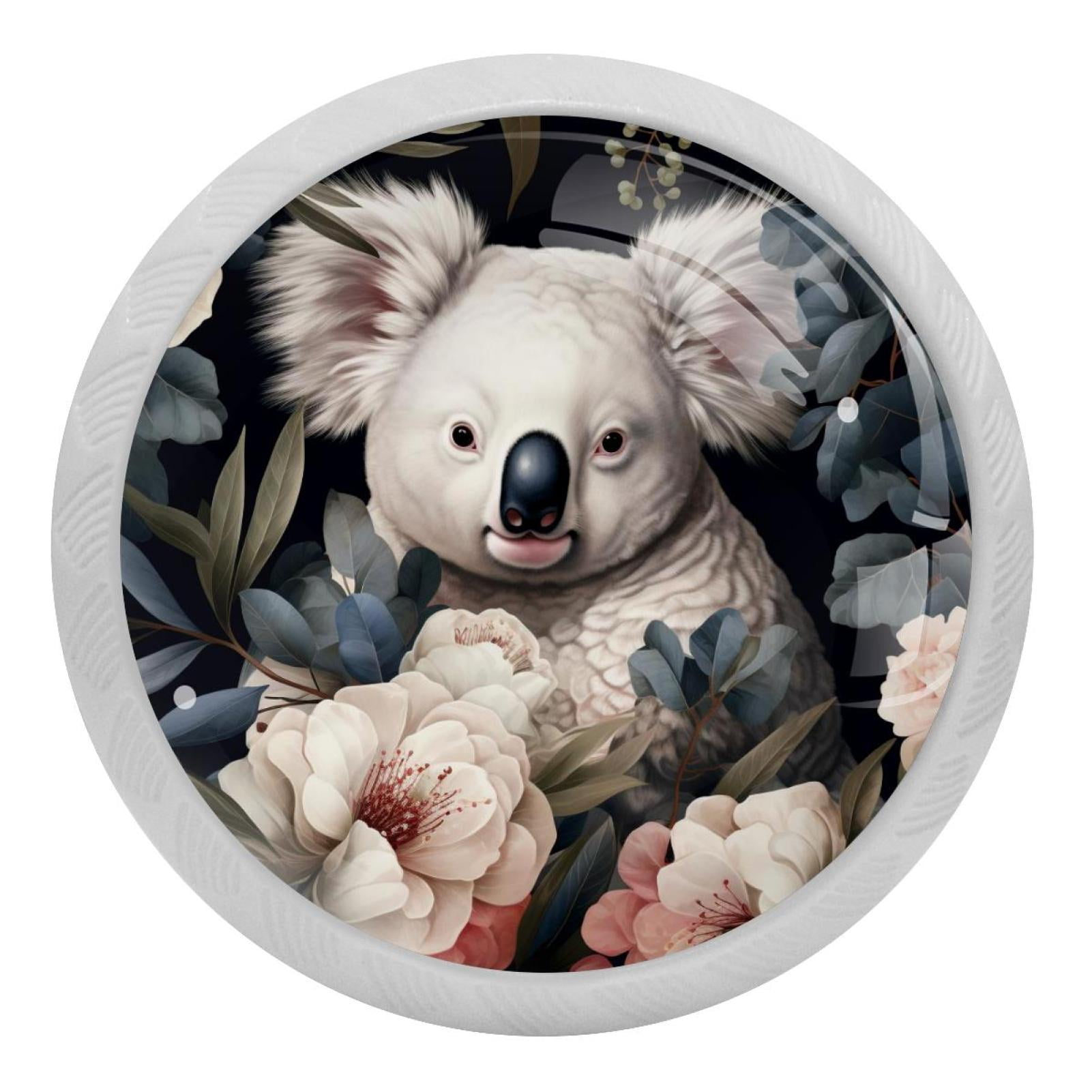 Koala Pattern 4PCS Cabinet Knobs Pulls Fluorescent Drawer Handle ...