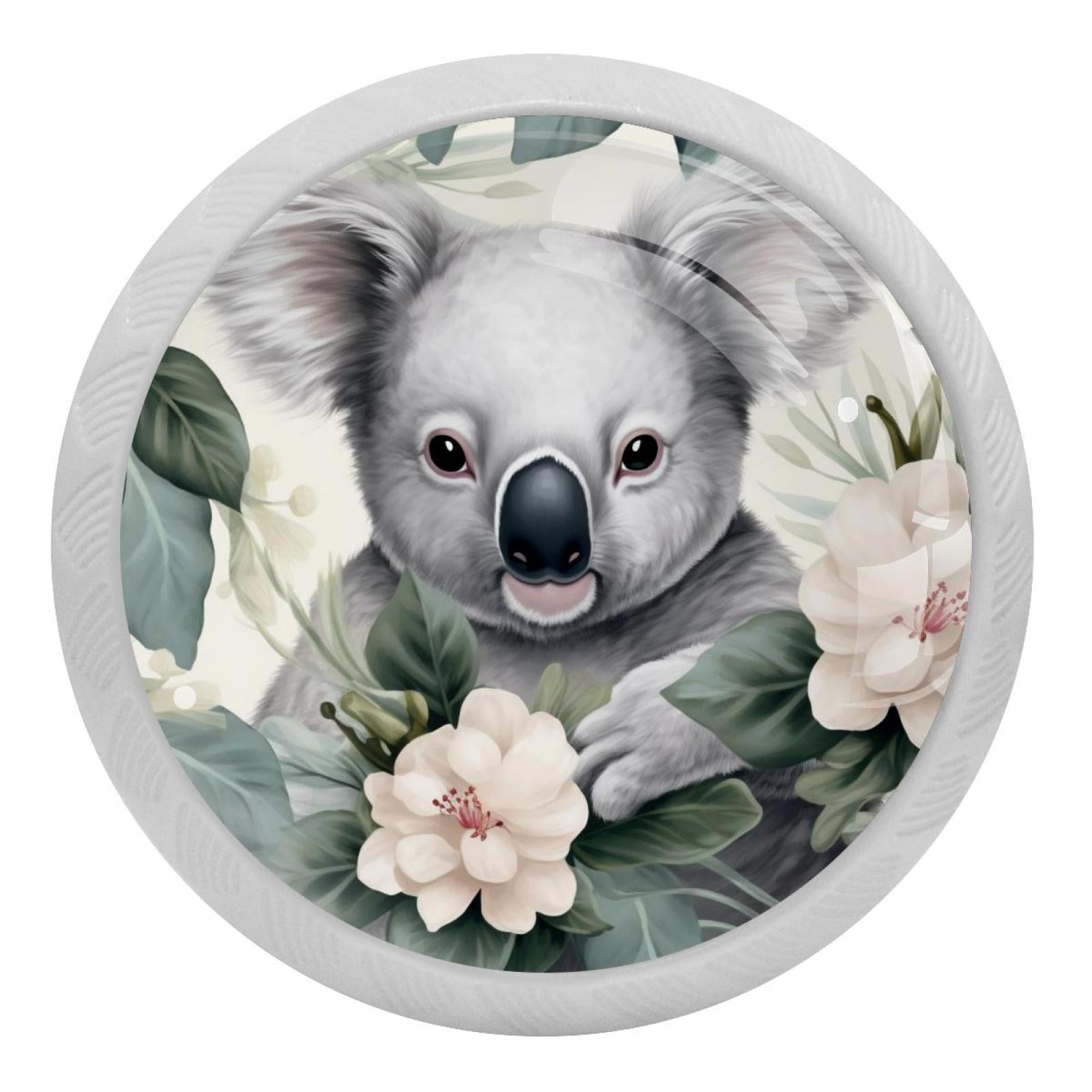 Koala Pattern 4PCS Cabinet Knobs Pulls Fluorescent Drawer Handle ...