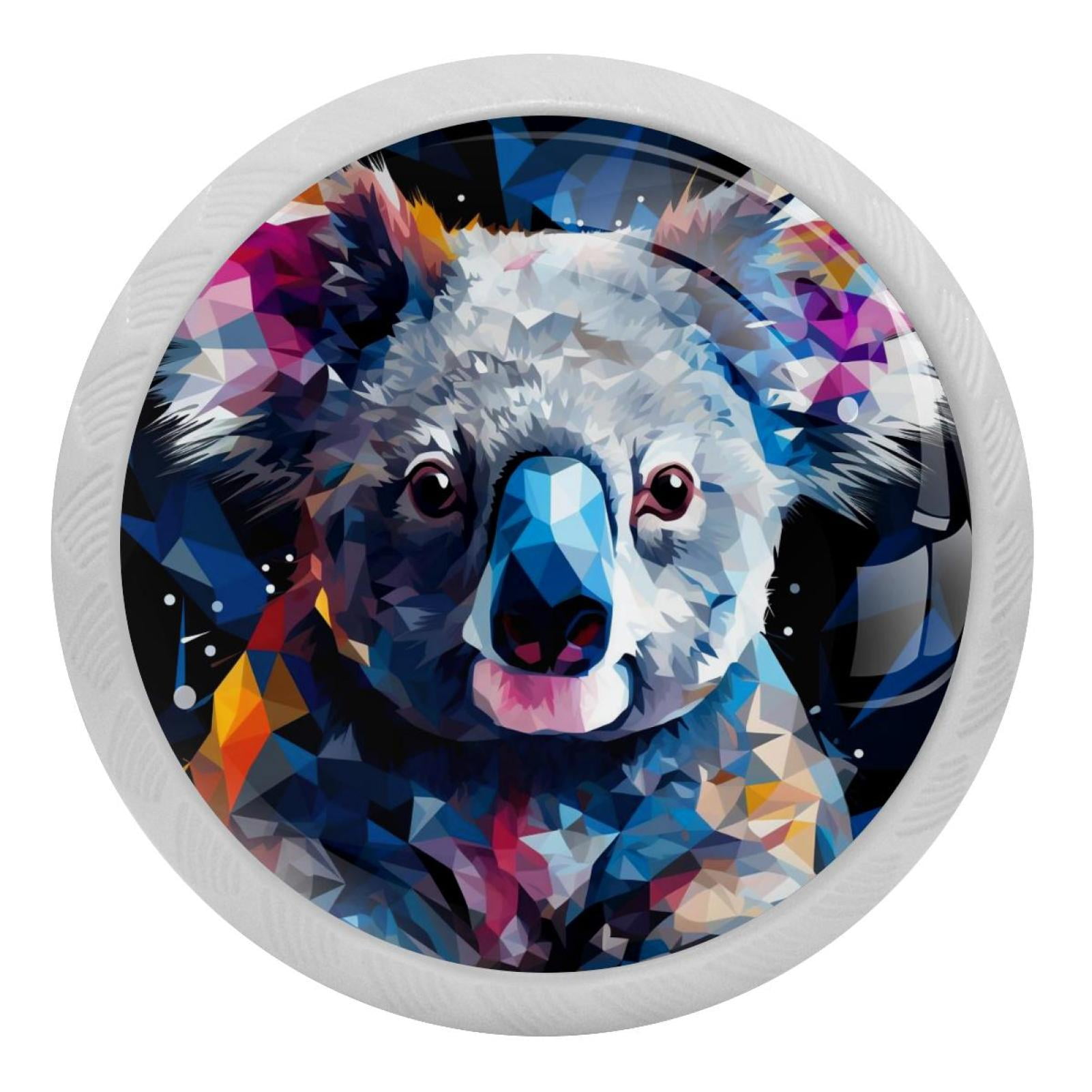 Koala Pattern 4PCS Cabinet Knobs Pulls Fluorescent Drawer Handle ...