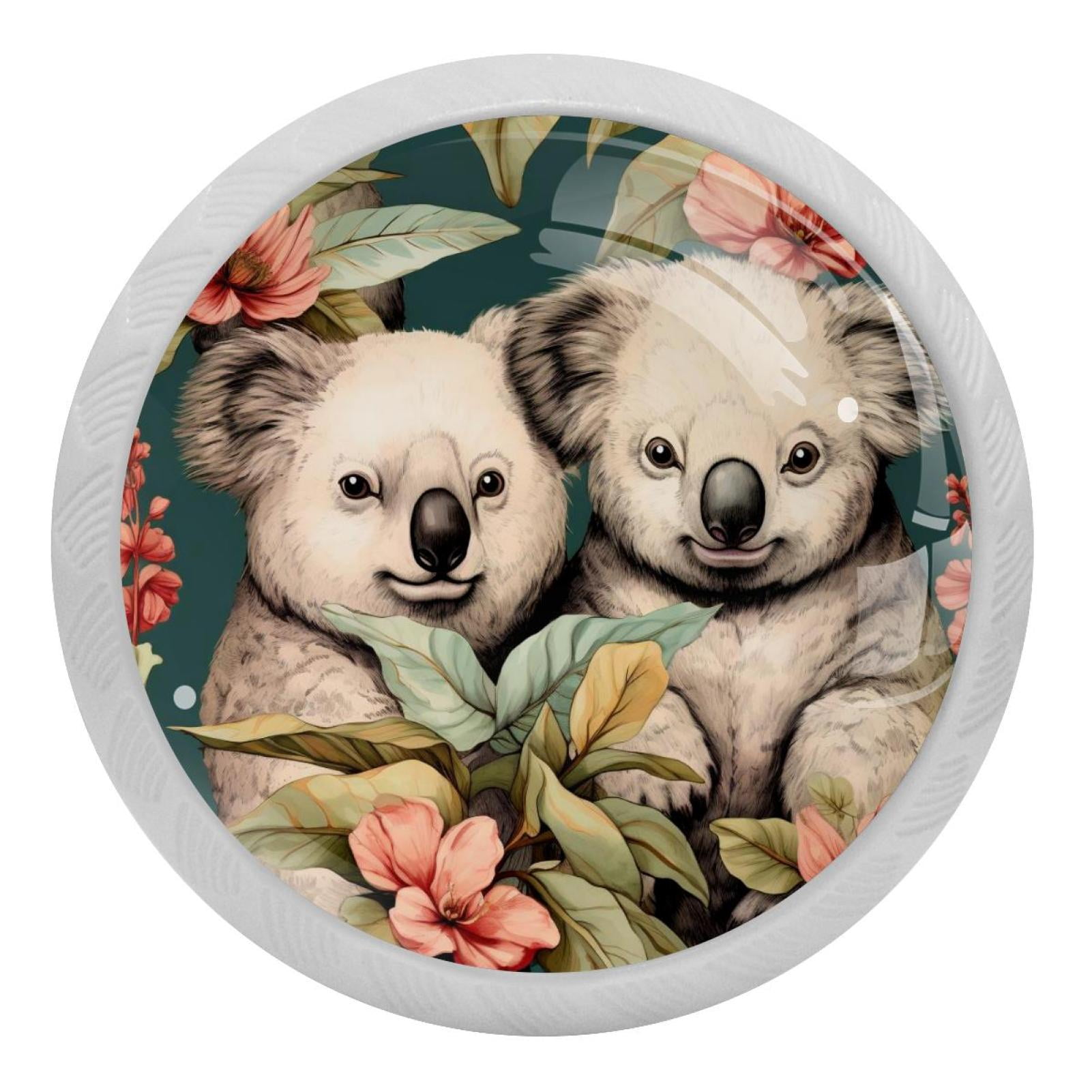 Koala Pattern 4PCS Cabinet Knobs Pulls Fluorescent Drawer Handle ...