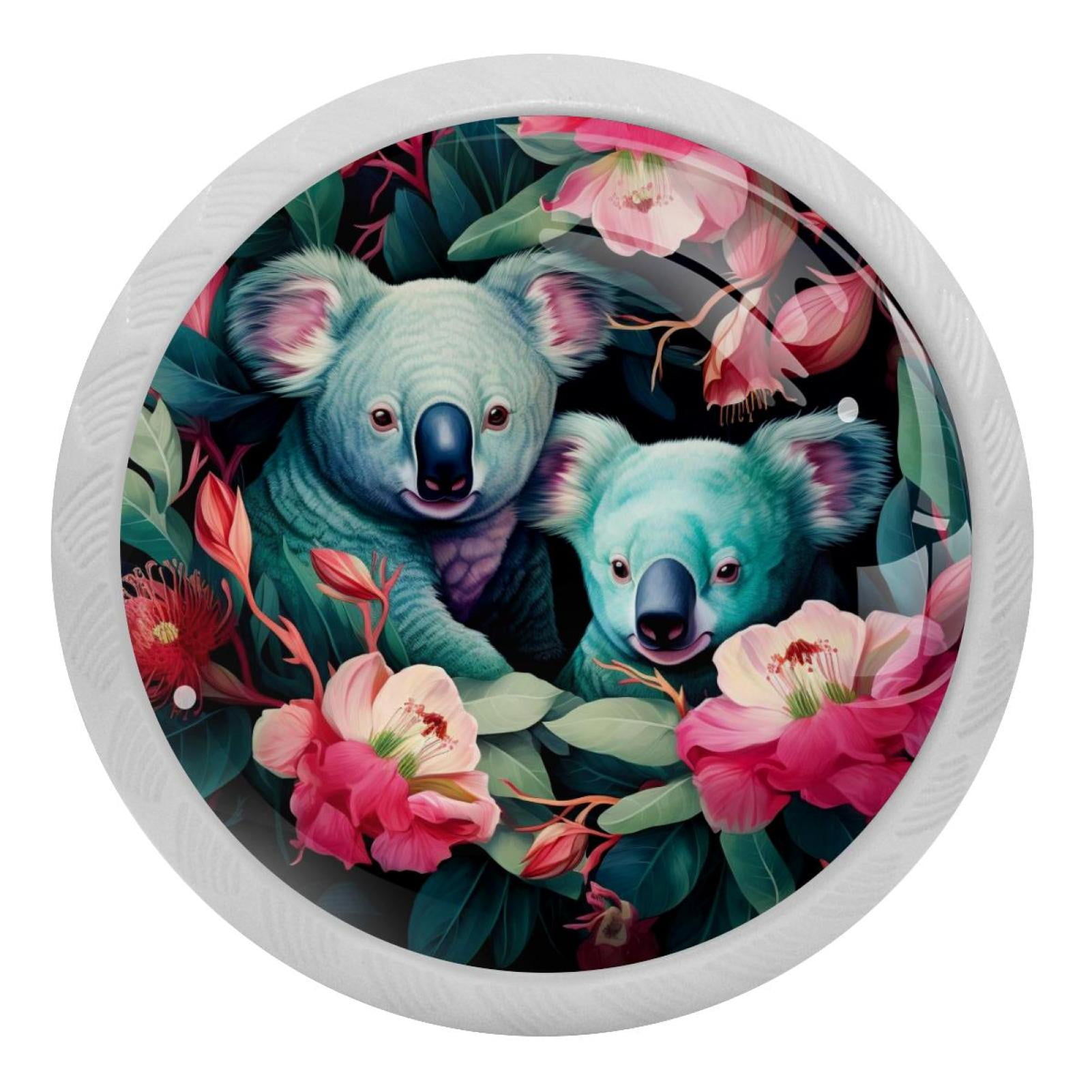 Koala Pattern 4PCS Cabinet Knobs Pulls Fluorescent Drawer Handle ...