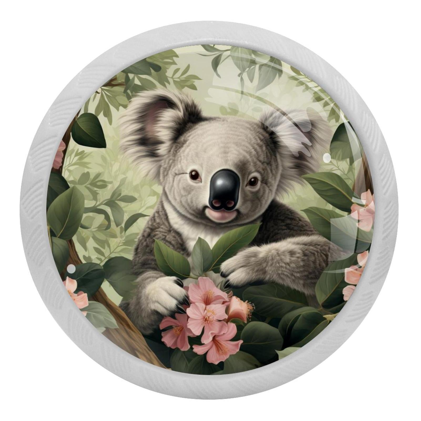 Koala Pattern 4PCS Cabinet Knobs Pulls Fluorescent Drawer Handle ...
