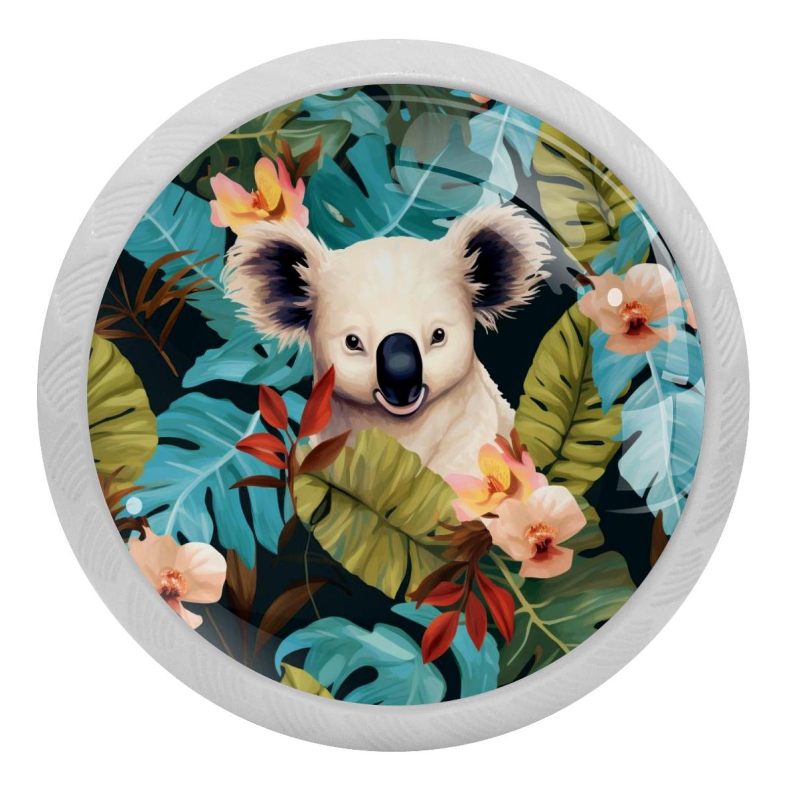 Koala Pattern 4PCS Cabinet Knobs Pulls Fluorescent Drawer Handle ...