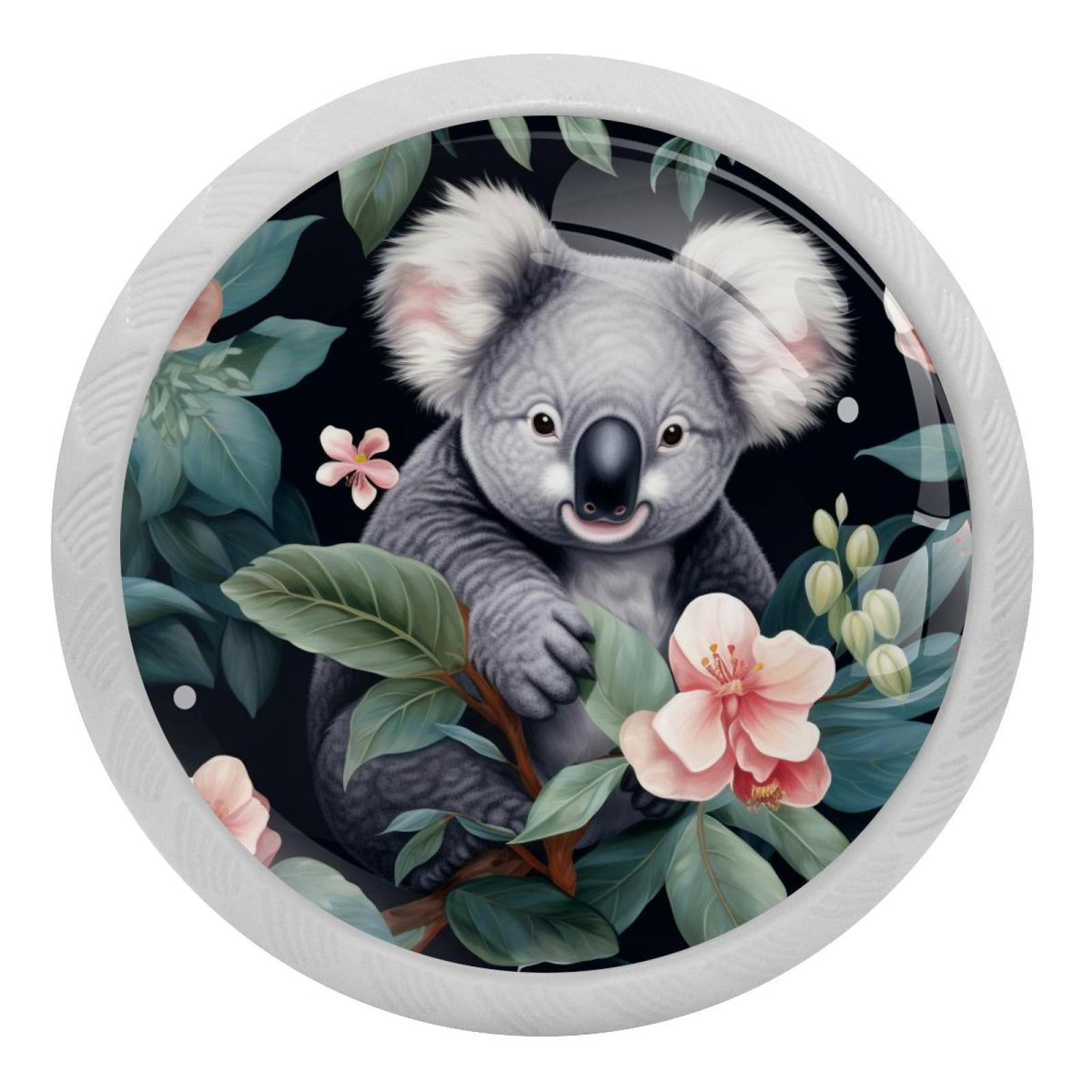 Koala Pattern 4PCS Cabinet Knobs Pulls Fluorescent Drawer Handle ...