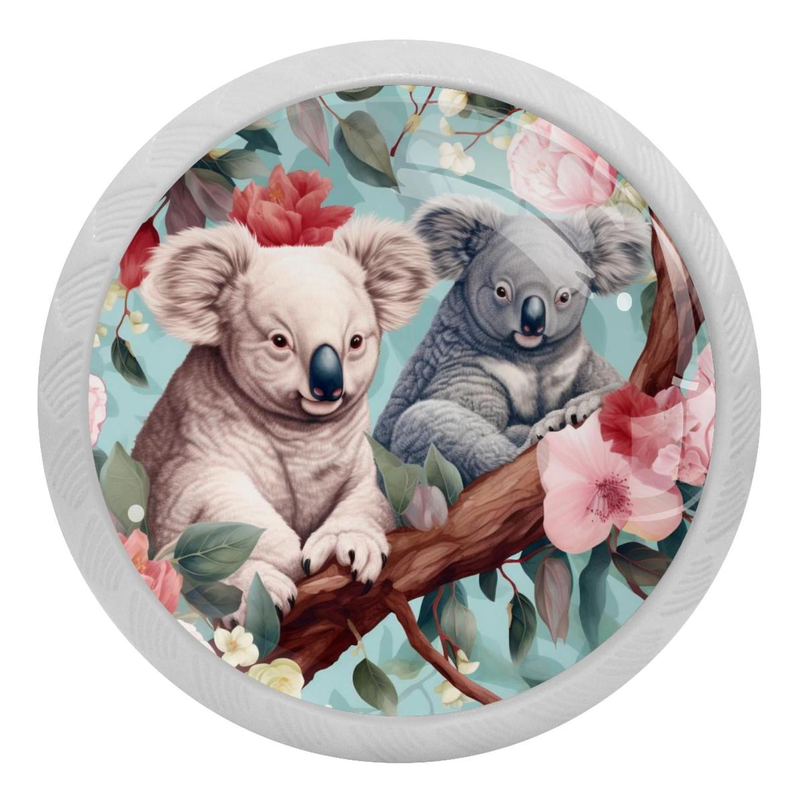 Koala Pattern 4PCS Cabinet Knobs Pulls Fluorescent Drawer Handle ...