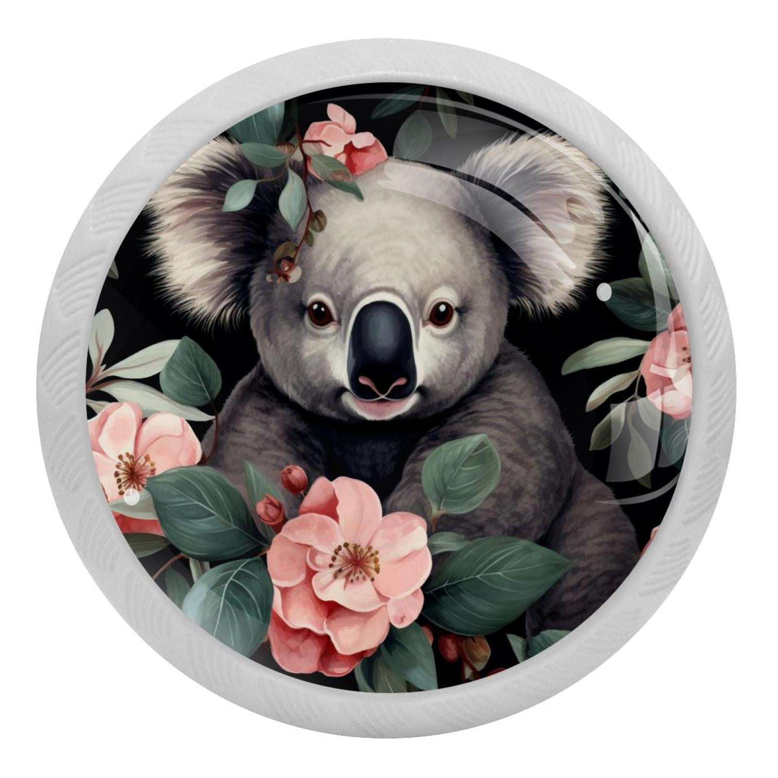 Koala Pattern 4PCS Cabinet Knobs Pulls Fluorescent Drawer Handle ...
