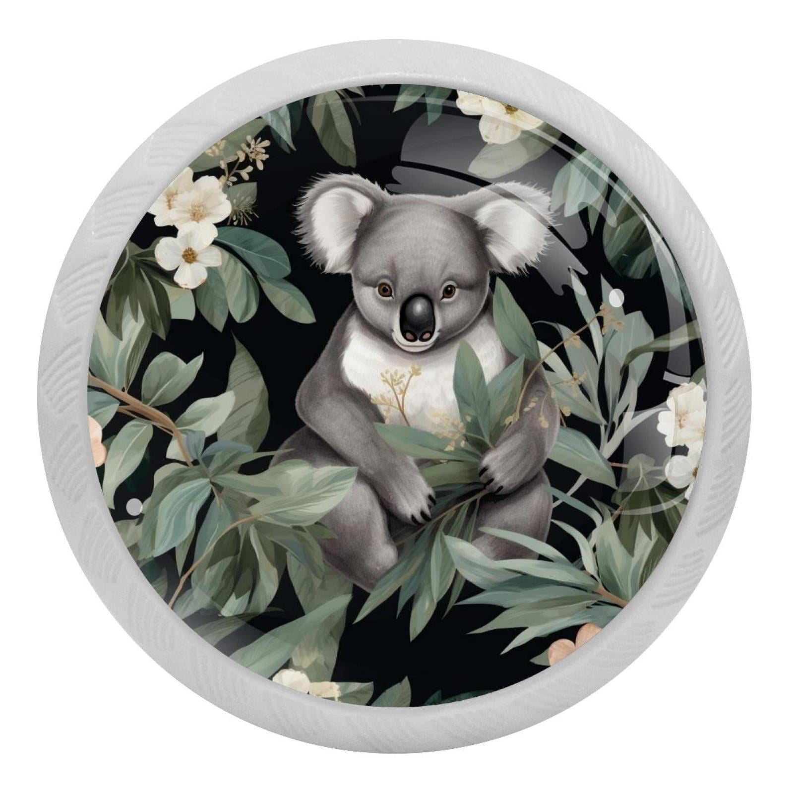Koala Pattern 4PCS Cabinet Knobs Pulls Fluorescent Drawer Handle ...