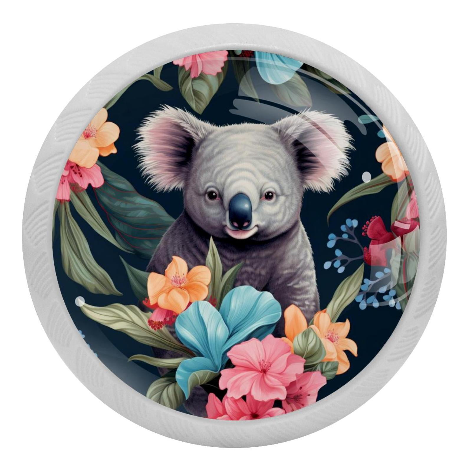 Koala Pattern 4PCS Cabinet Knobs Pulls Fluorescent Drawer Handle ...