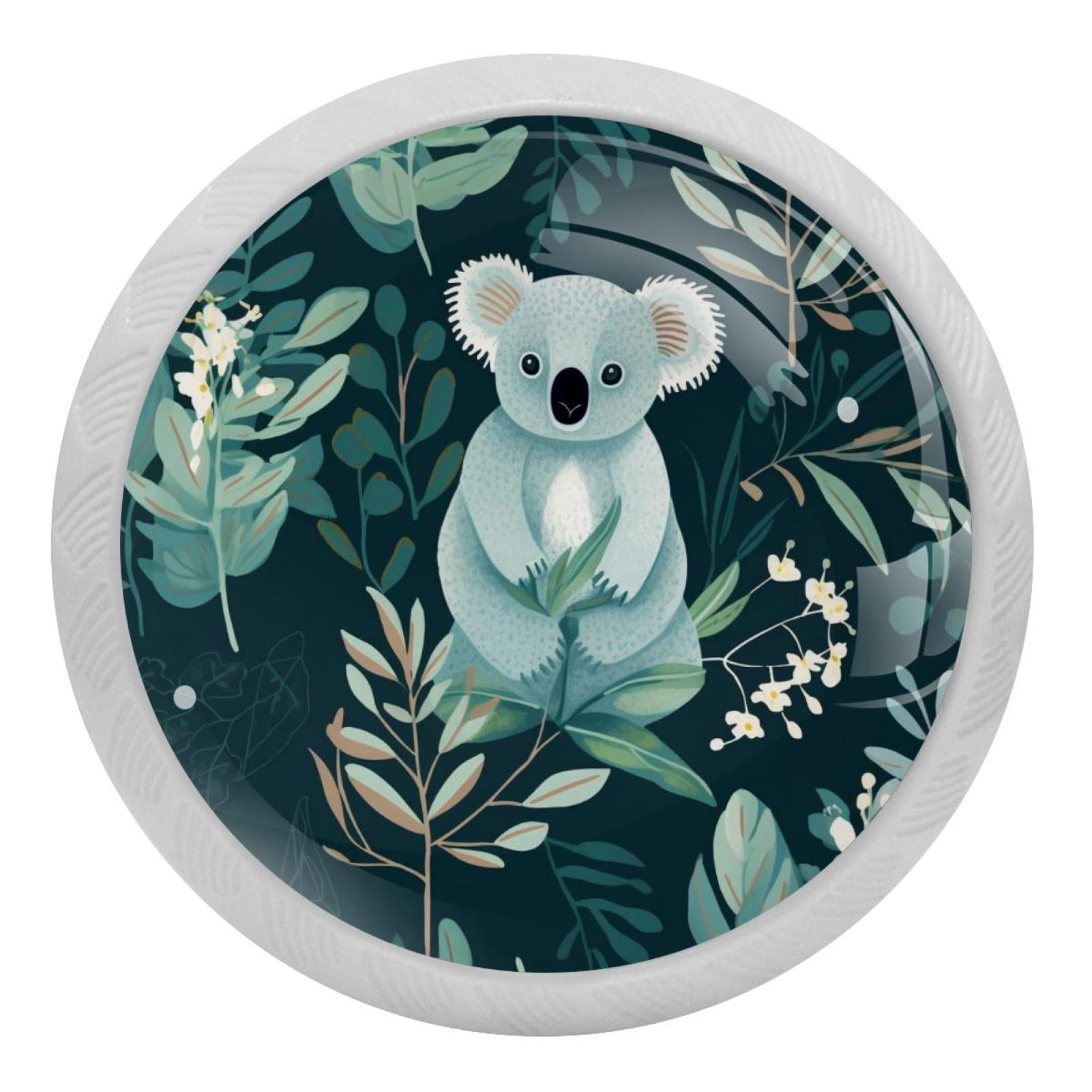 Koala Pattern 4PCS Cabinet Knobs Pulls Fluorescent Drawer Handle ...