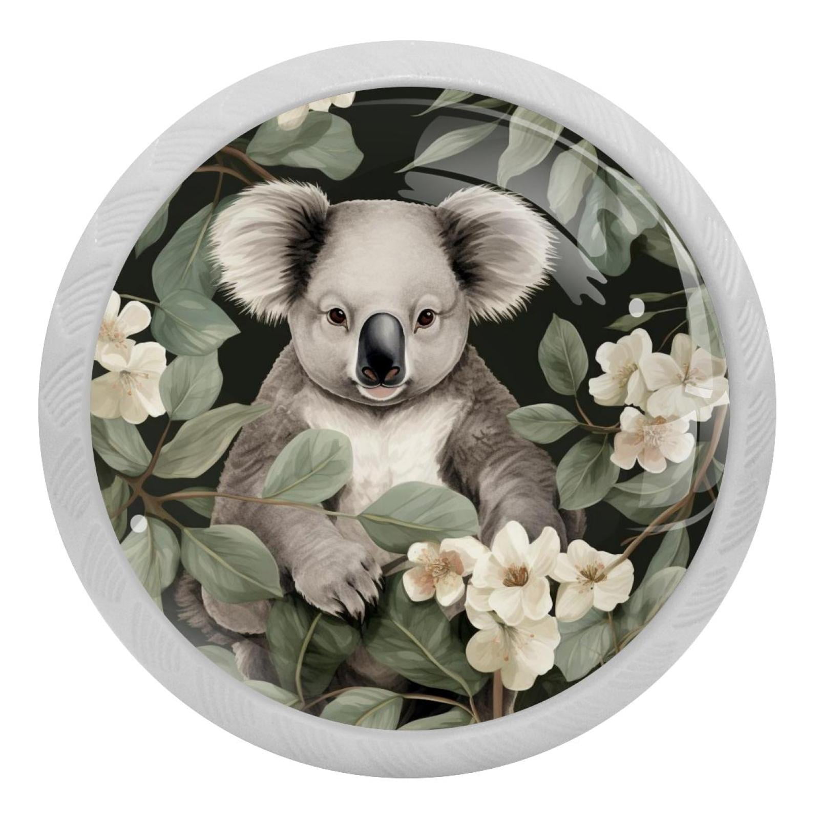 Koala Pattern 4PCS Cabinet Knobs Pulls Fluorescent Drawer Handle ...
