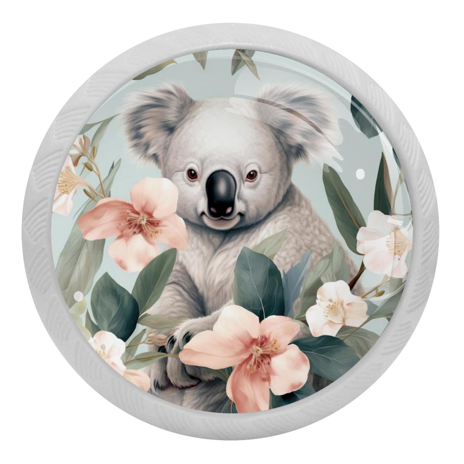 Koala Pattern 4PCS Cabinet Knobs Pulls Fluorescent Drawer Handle ...