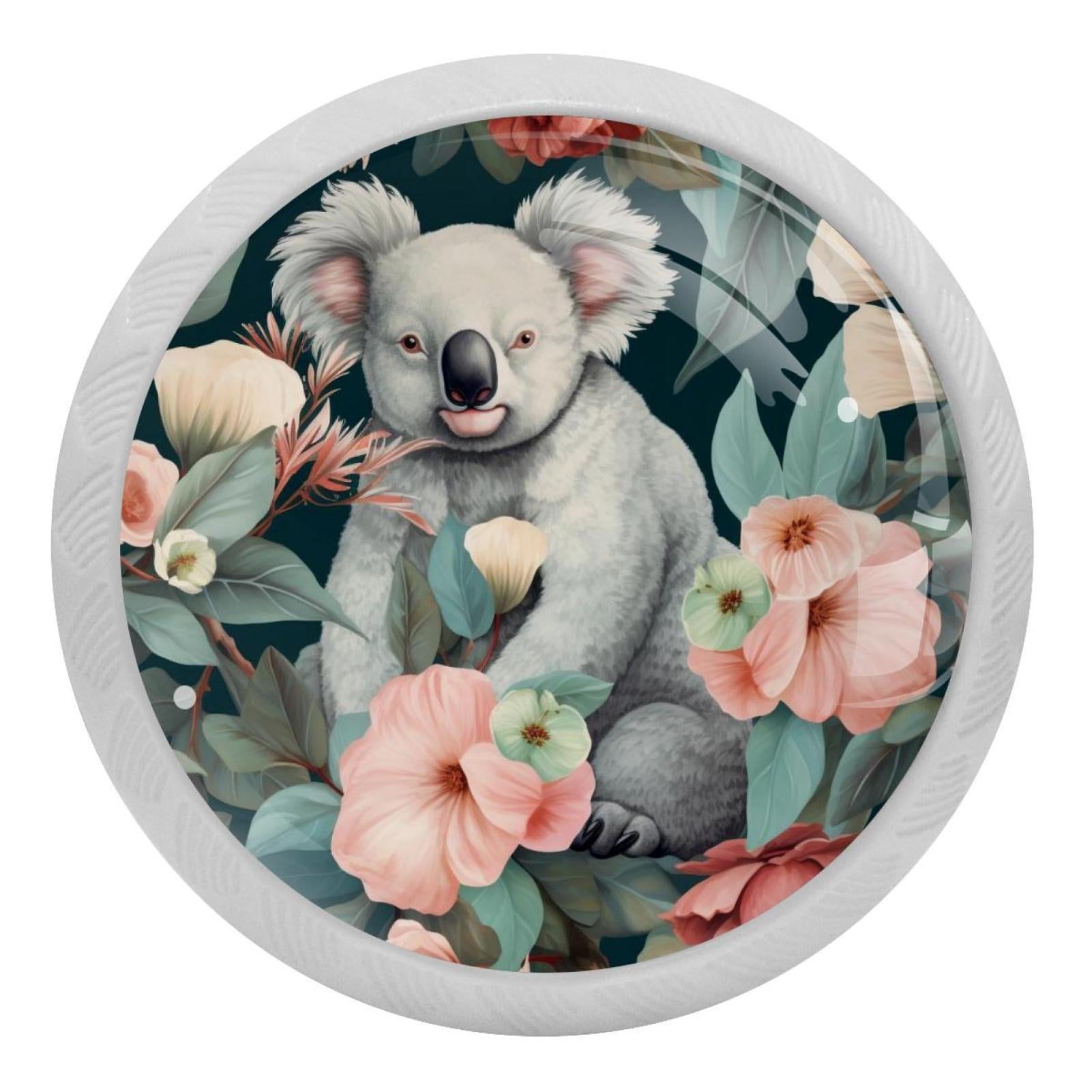 Koala Pattern 4PCS Cabinet Knobs Pulls Fluorescent Drawer Handle ...