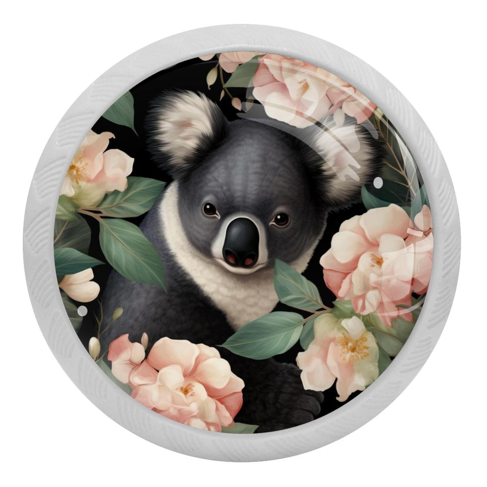 Koala Pattern 4PCS Cabinet Knobs Pulls Fluorescent Drawer Handle ...