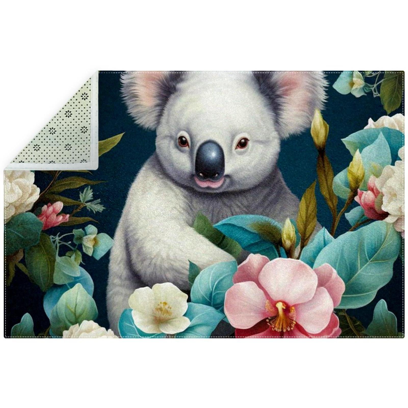 Koala Polyester Welcome Mat - Indoor/Outdoor Door Mat with Right-Angle ...