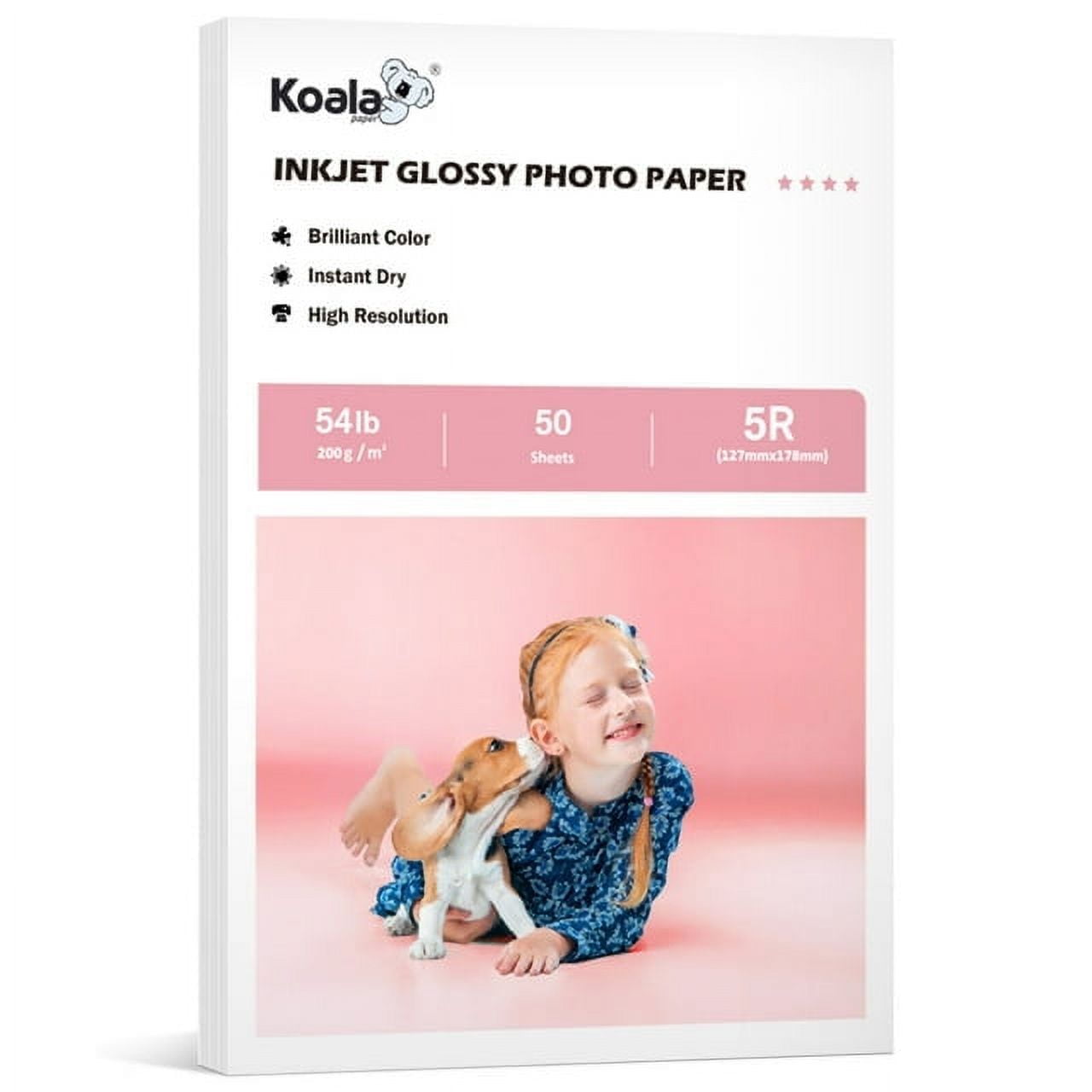 Koala Premium Glossy Photo Paper 5x7, 200gsm for Canon, HP, Epson Inkjet Printers - Walmart.com