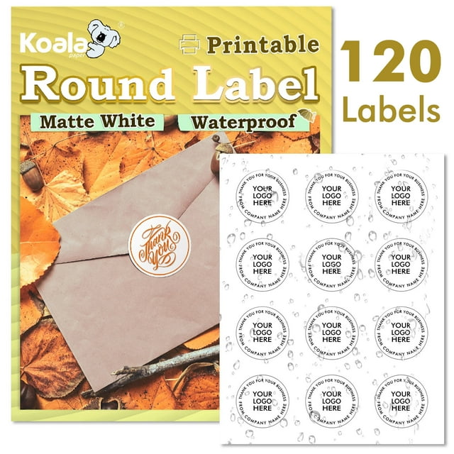 Koala 2 inch Waterproof Round Labels - 720 Printable Stickers for ...