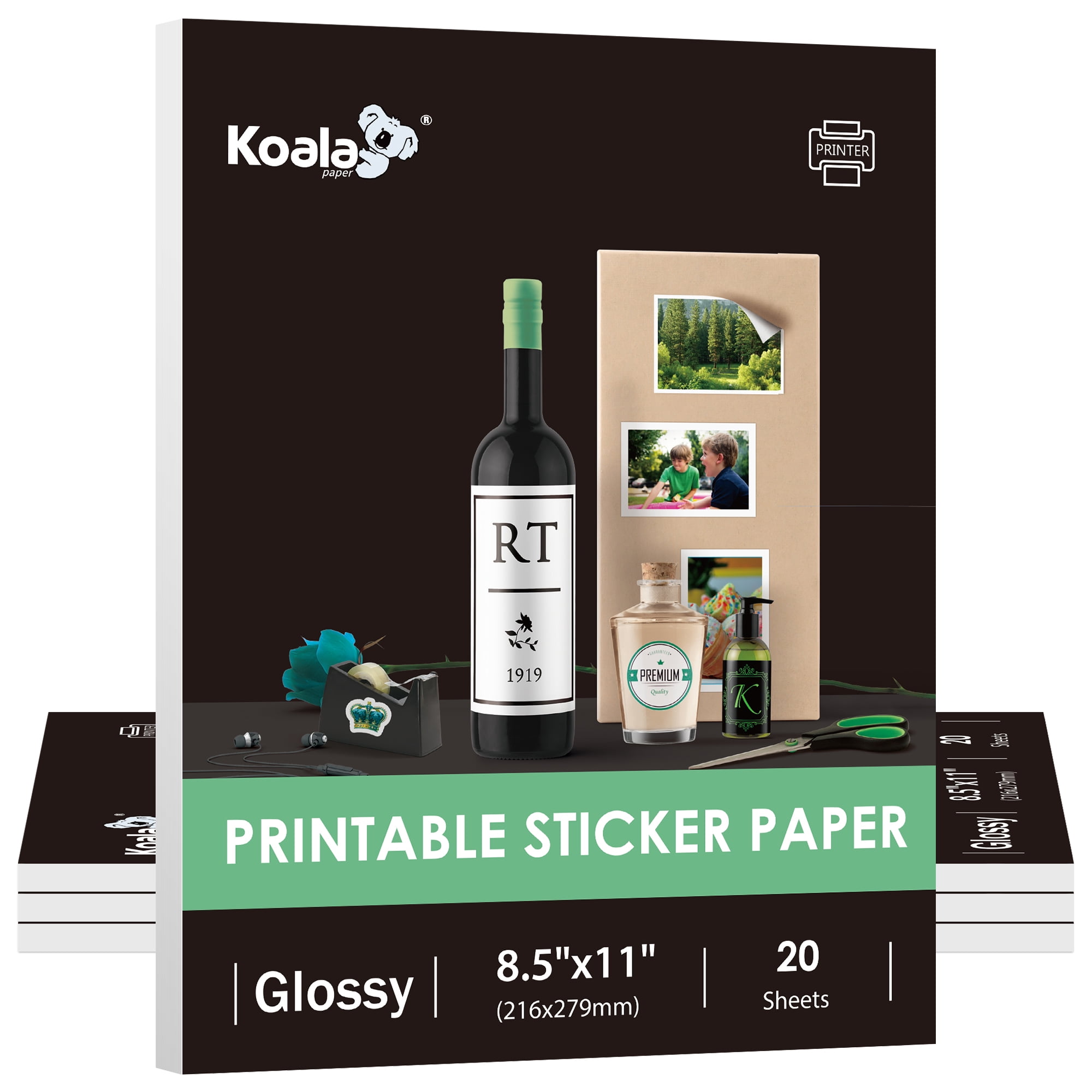 Koala Printable Sticker Paper For Inkjet + Laser Printers, 80 Sheets 8