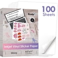 KOALA Printable Vinyl Sticker Paper, 8.5"x11" Waterproof 100 Sheets ...